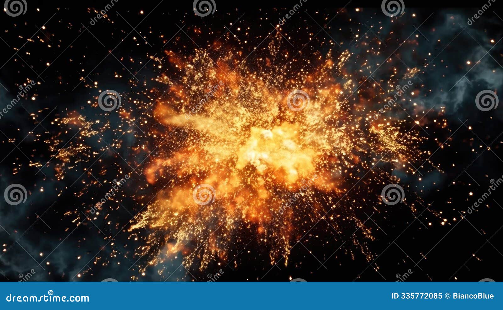 Fire Effect Bursting Explosion Light Orange Color, Emit Hot Temperature ...