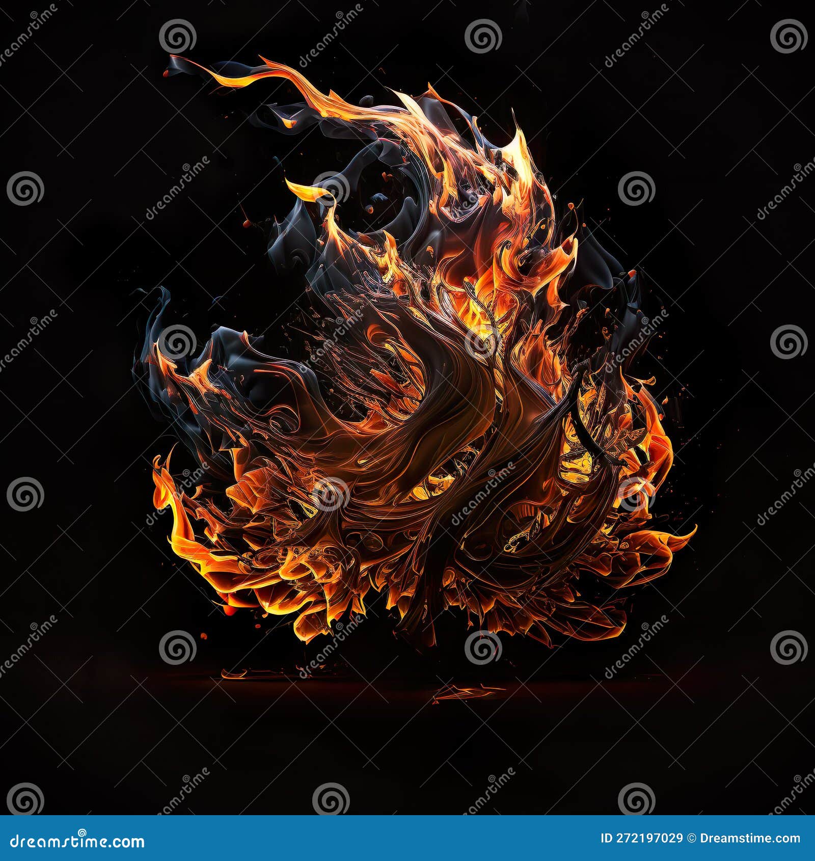 Fire Element on Black Background Stock Illustration - Illustration of ...