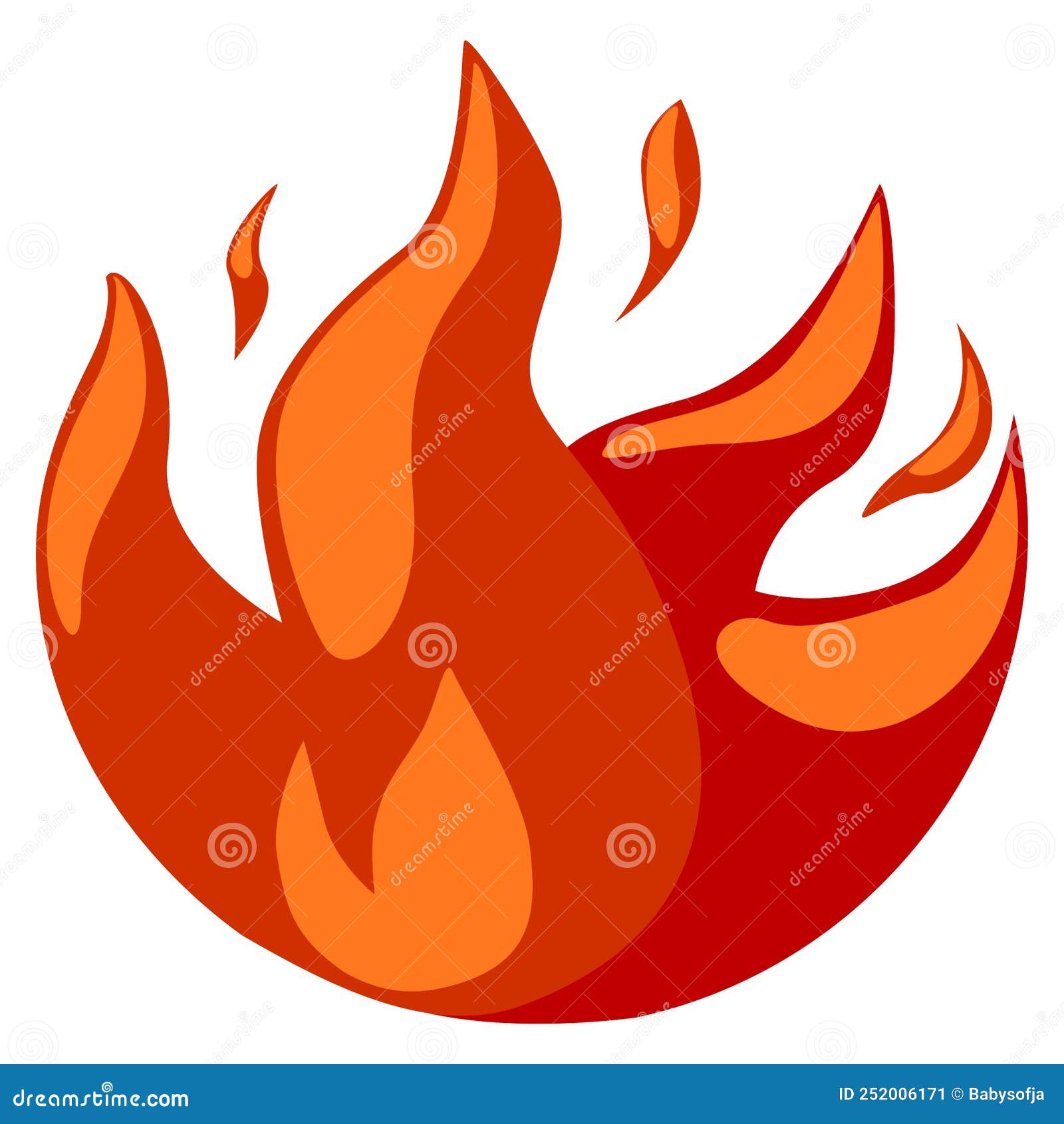 Fire Element Nature, Vector Round Icon for Design Stock Vector ...