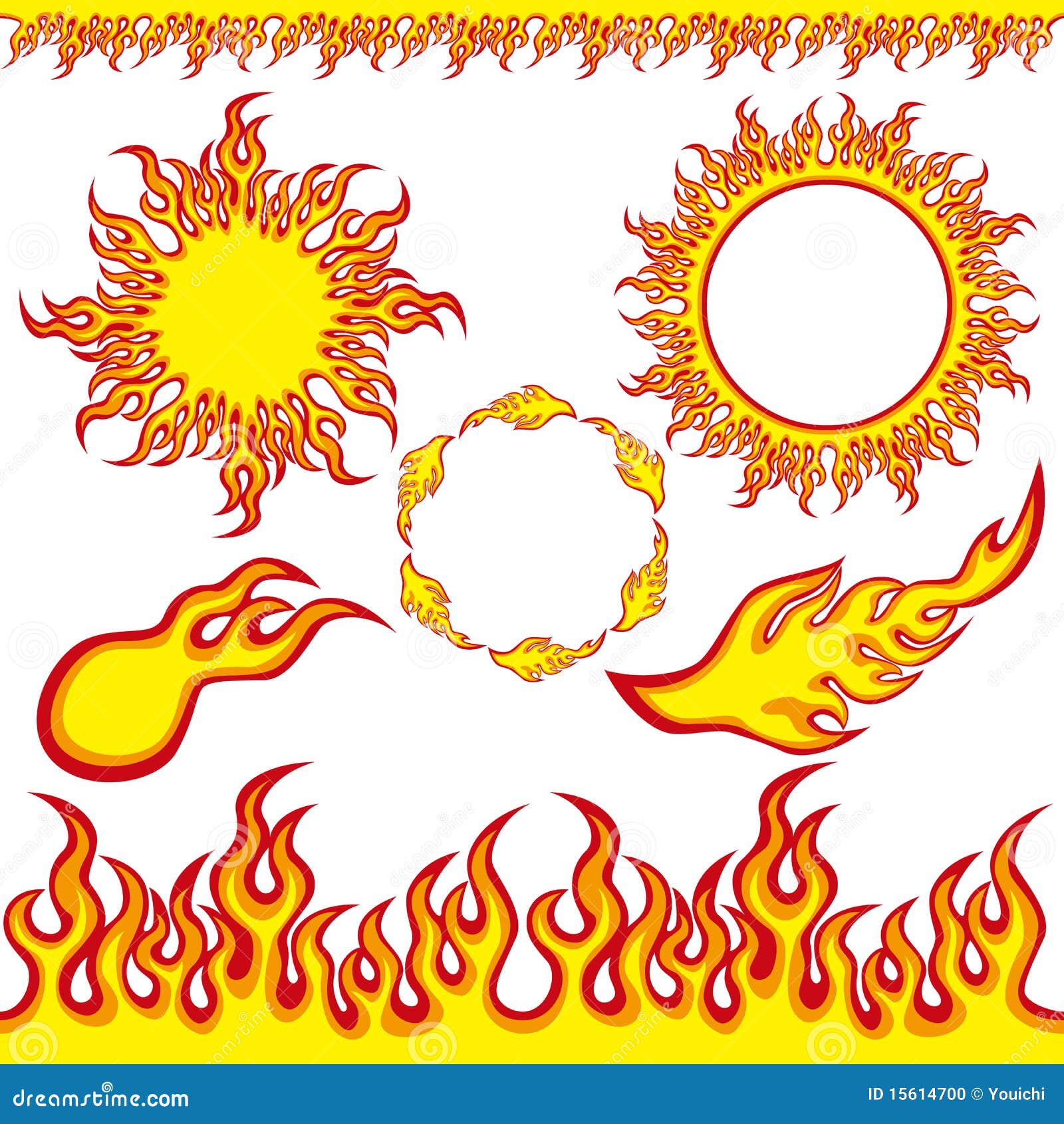 Fire elements set stock illustration. Illustration of artwork - 15614700