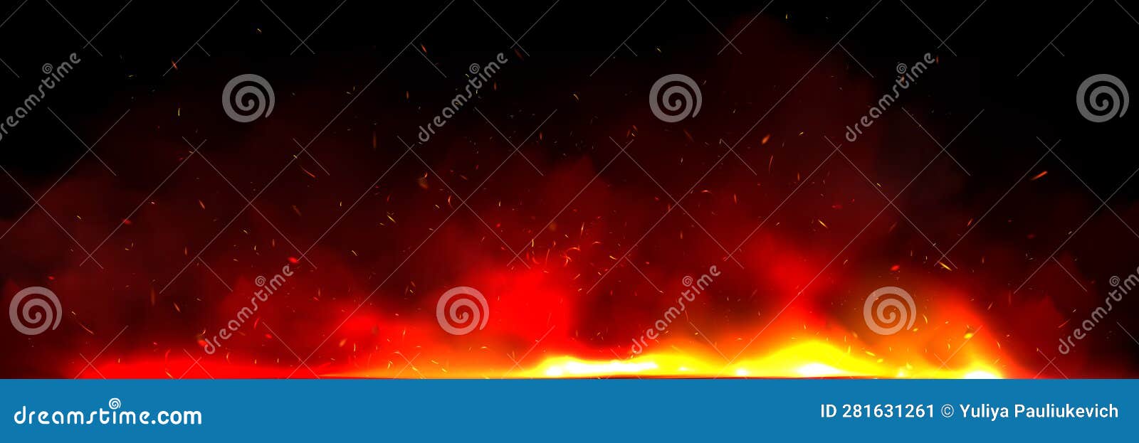 Fire And Ember Overlay Effect And Smoke Background Cartoon Vector ...