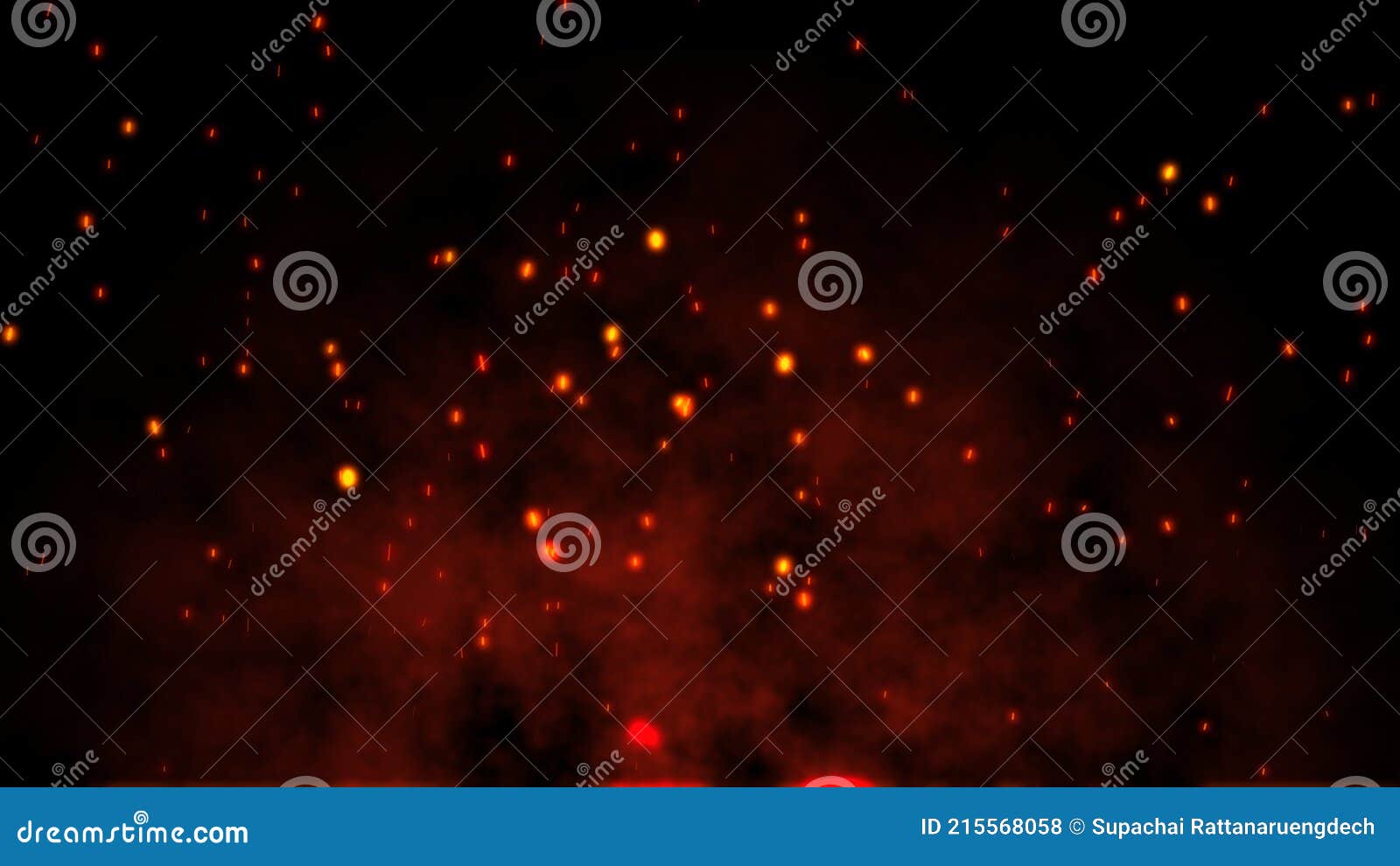 Fire Ember Particles Over Black Black Background Stock Illustration ...