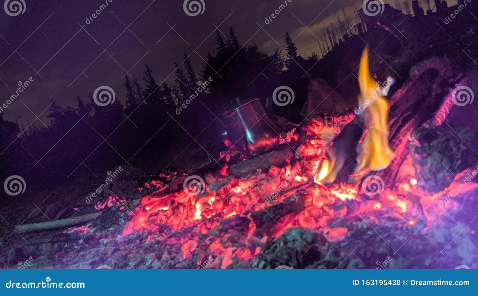 Fire and ember stock photo. Image of night, beautiful - 163195430