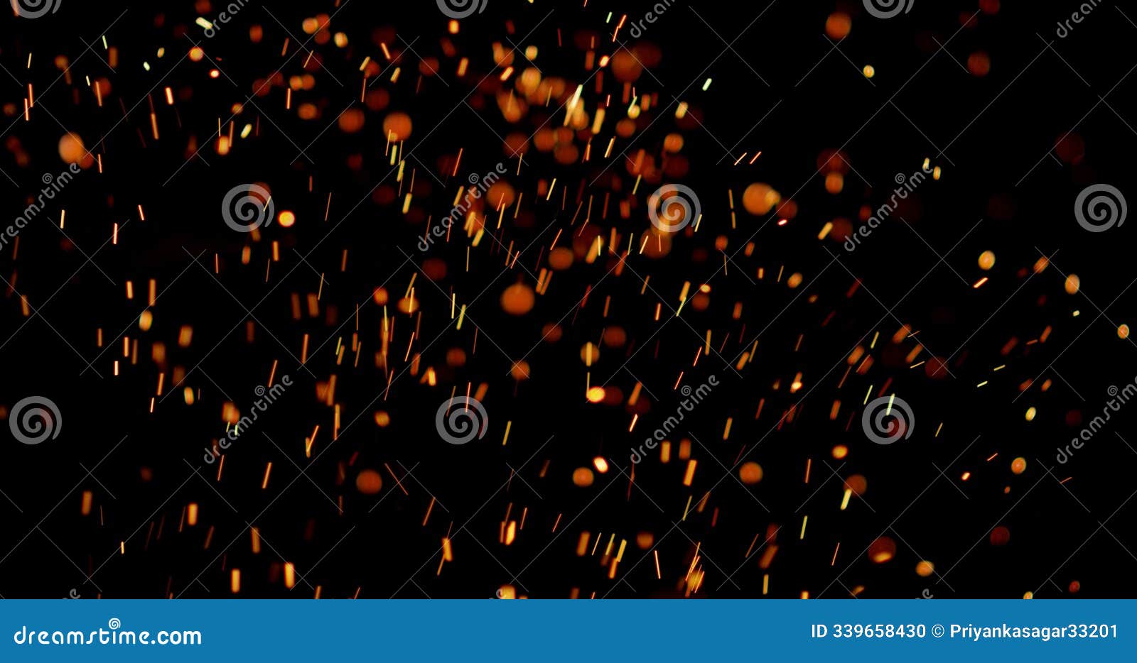 Fire Embers, Fire Particles Use Black Background Stock Illustration ...