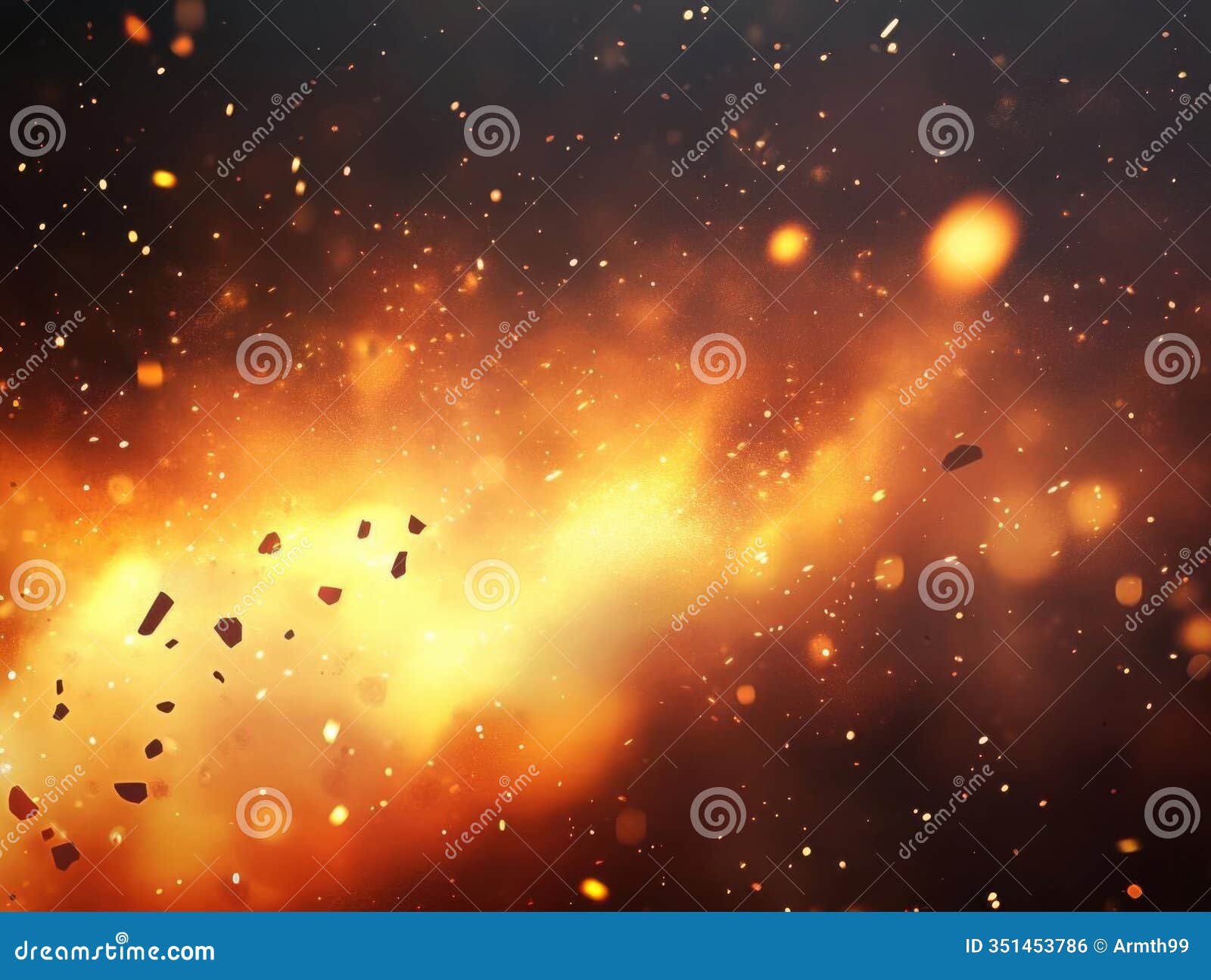 Fire Embers Fly Across with Hot Sparks and Intense Heat, Burning Embers ...