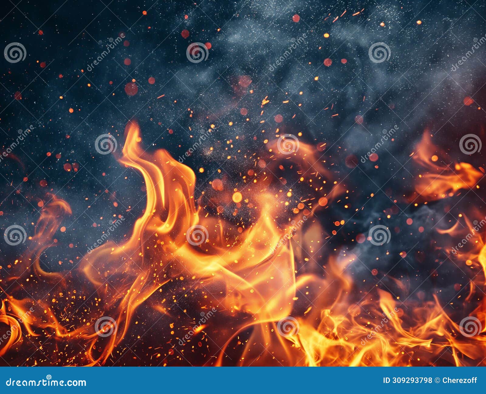 Fire, Embers and Flying Sparks Stock Photo - Image of heat, fiery ...