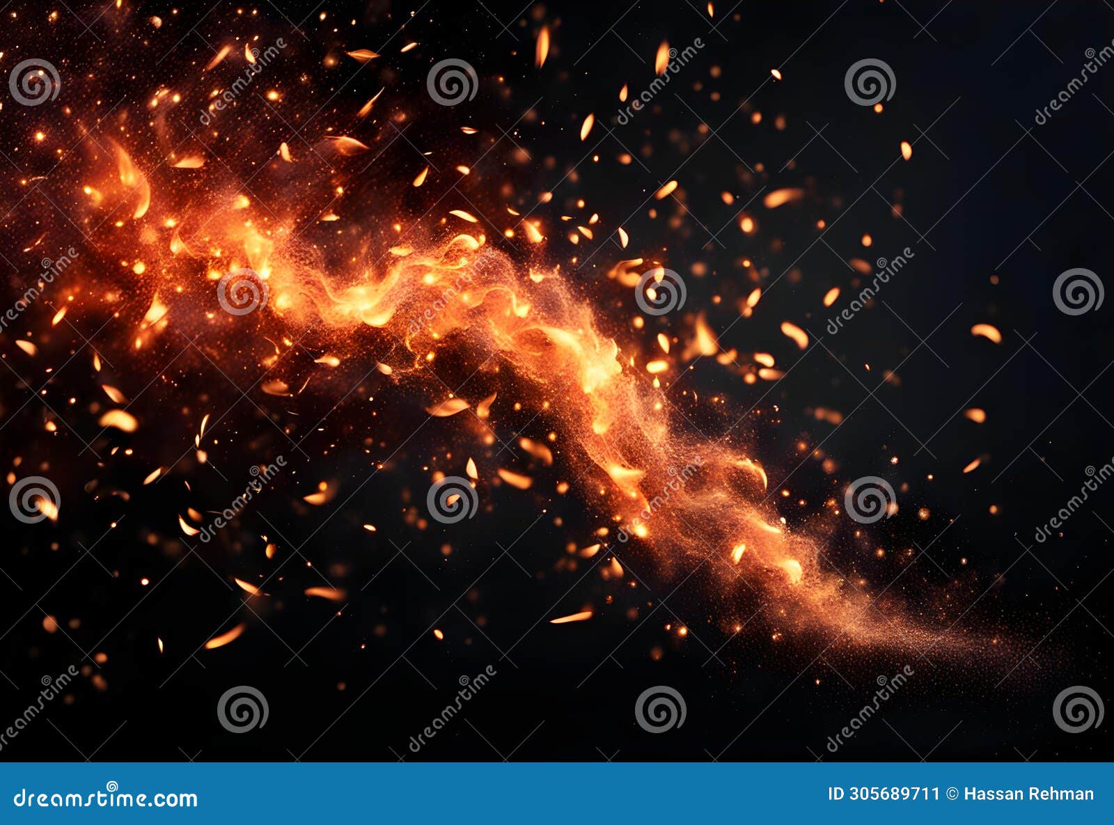 Fire Embers Particles Over Black Stock Illustration - Illustration of ...