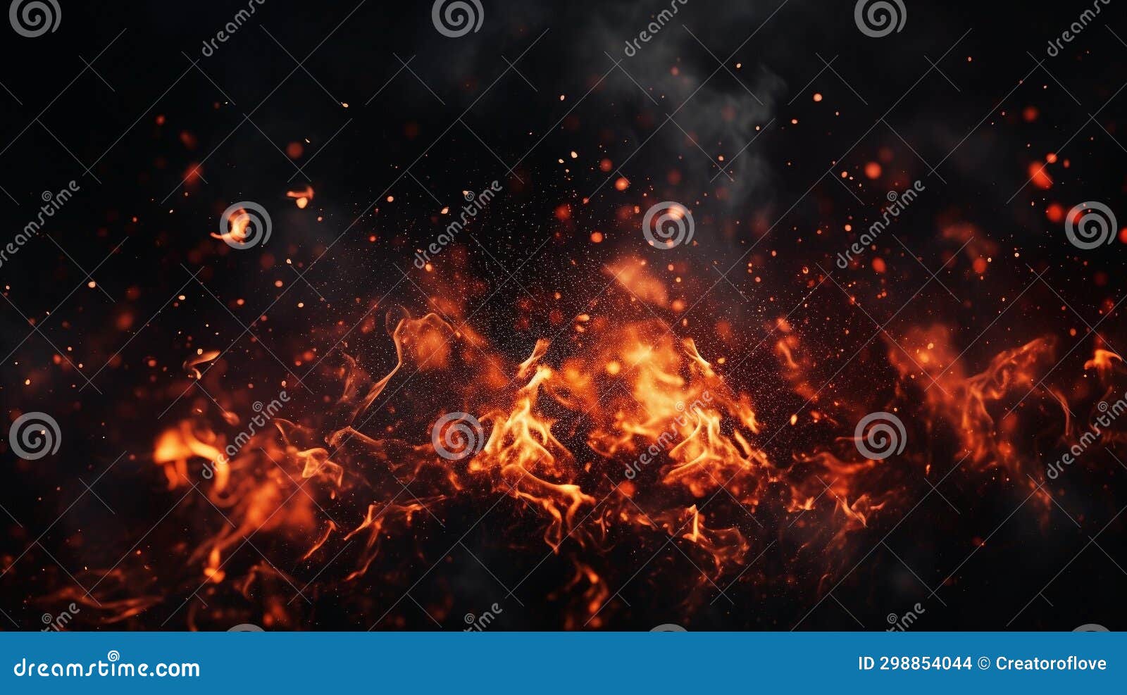 Fire Embers Particles Over Black Background Stock Illustration ...