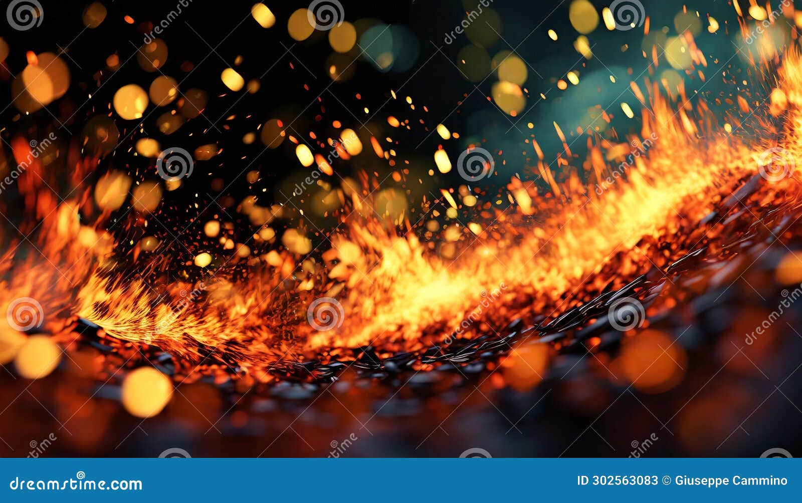 Fire Embers Particles Over Black Background Stock Illustration ...