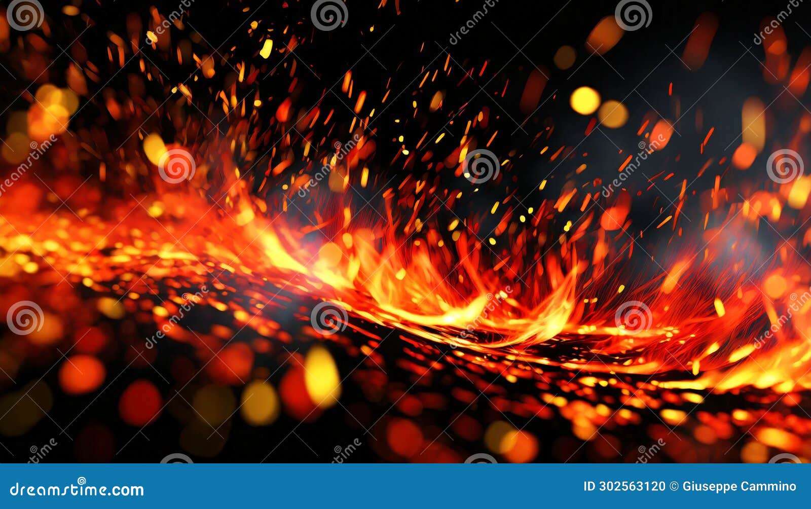 Fire Embers Particles Over Black Background Stock Illustration ...