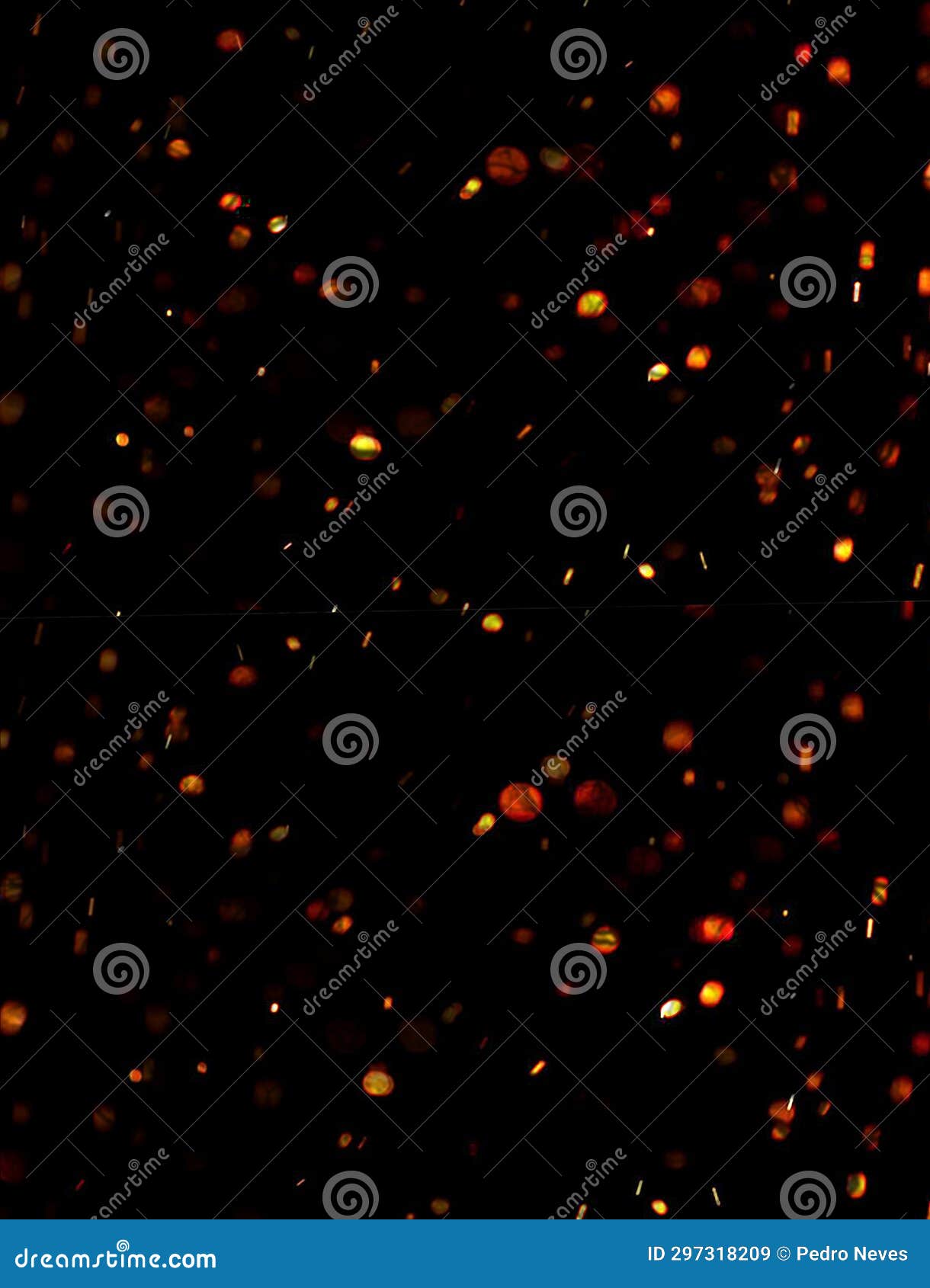 Fire Embers Particles Over Black Background. Fire Sparks Background ...