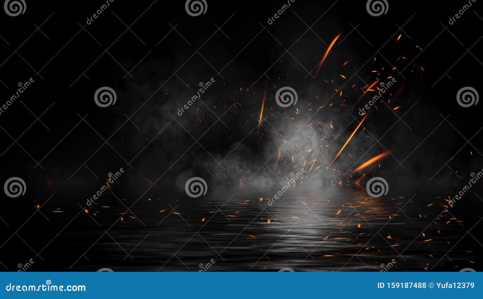 Fire Embers Particles with Smoke Texture Overlays . Burn Effect on ...