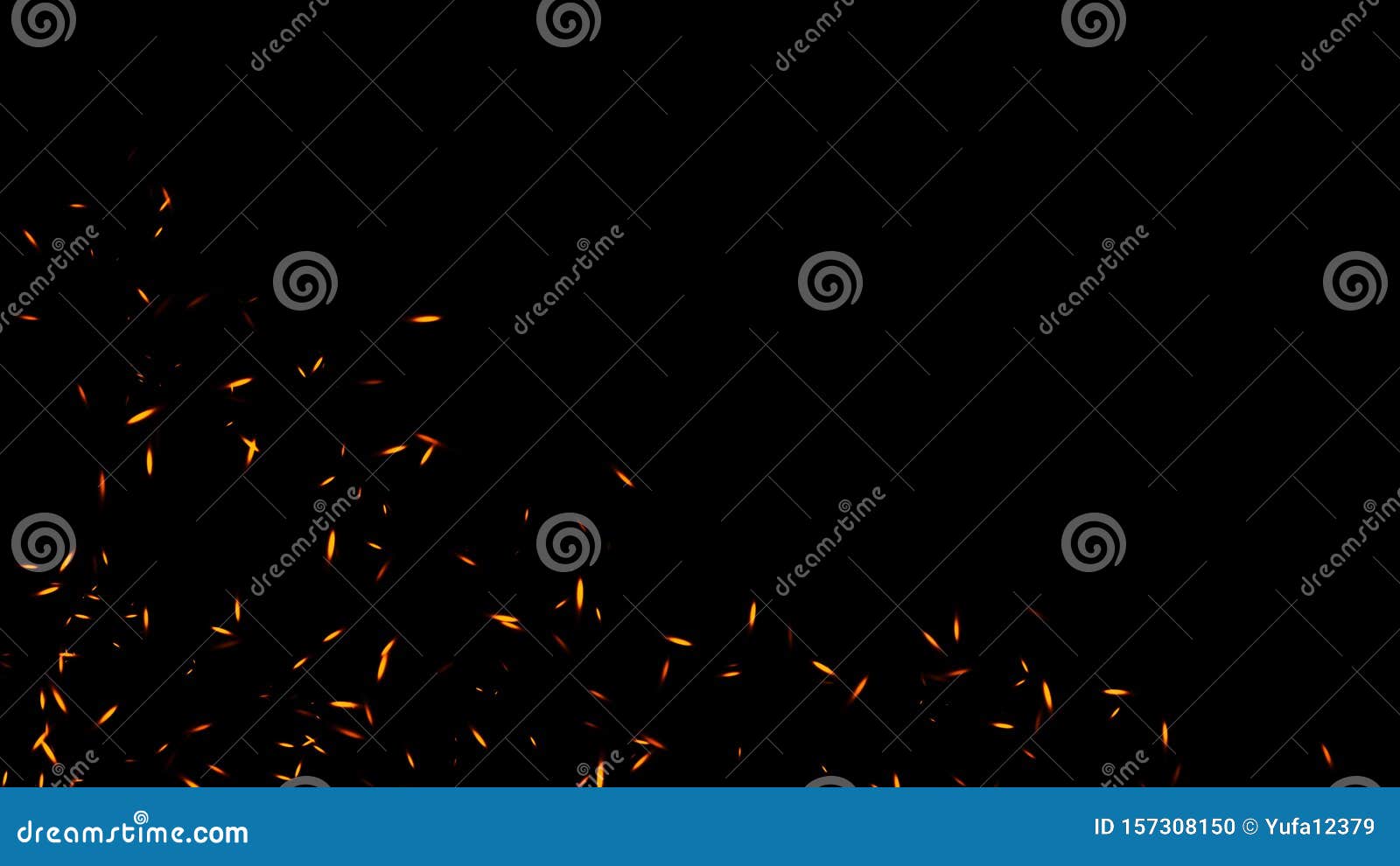Fire Embers Particles Texture Overlays . Burn Effect on Isolated Black ...
