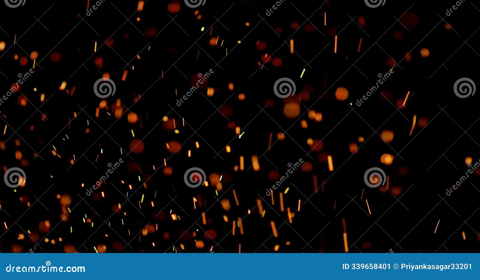 Fire Embers, Fire Particles Use Black Background Stock Illustration ...