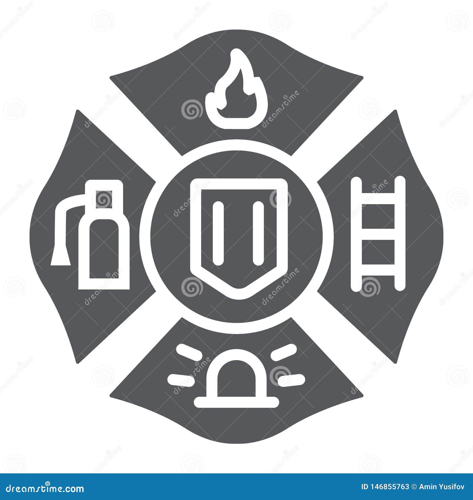 Fire Emblem Glyph Icon, Symbol And Firefighter, Fire Badge Sign, Vector ...