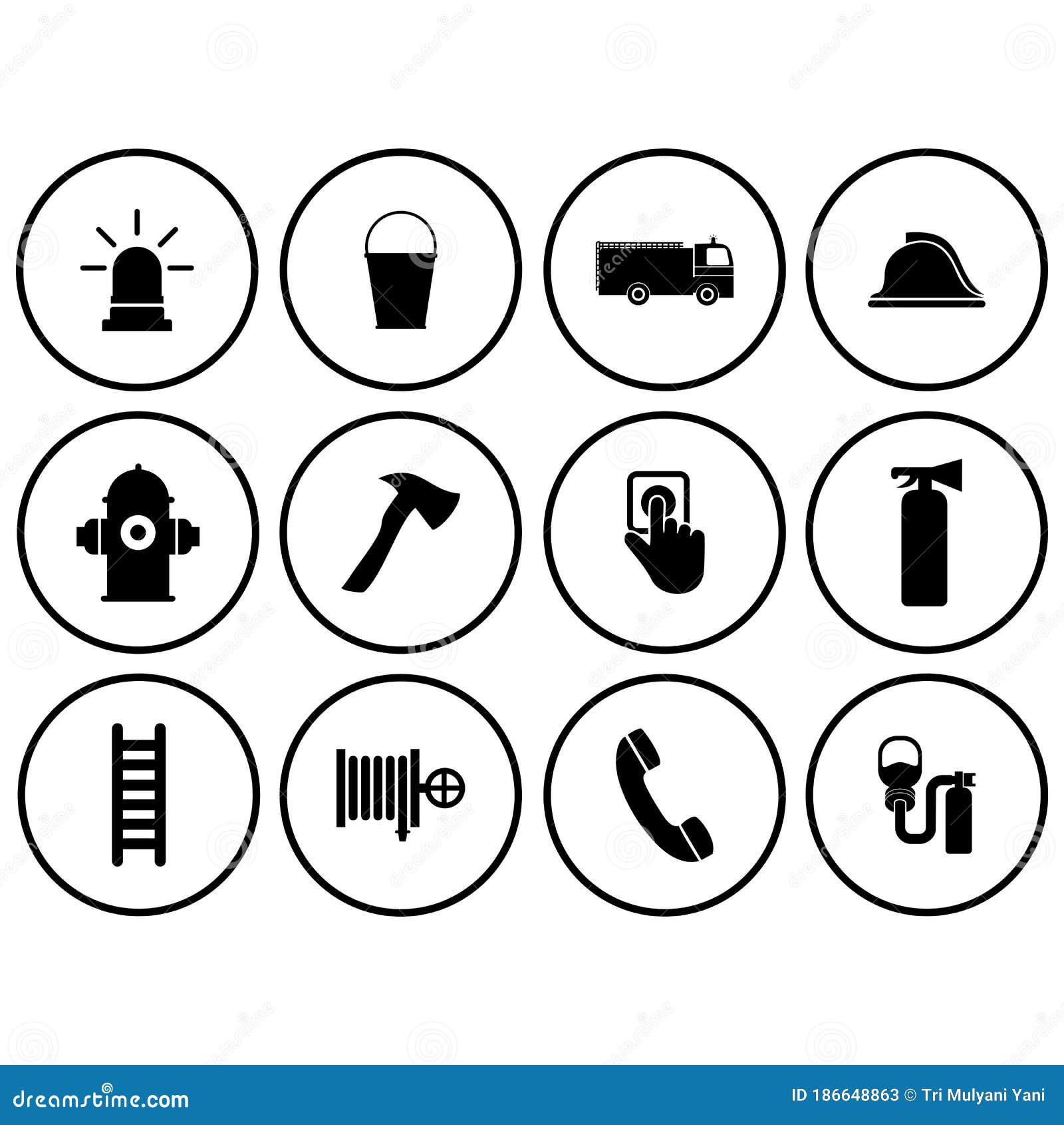 Fire Emergency Tools Icon Vector Design Symbol Stock Vector ...