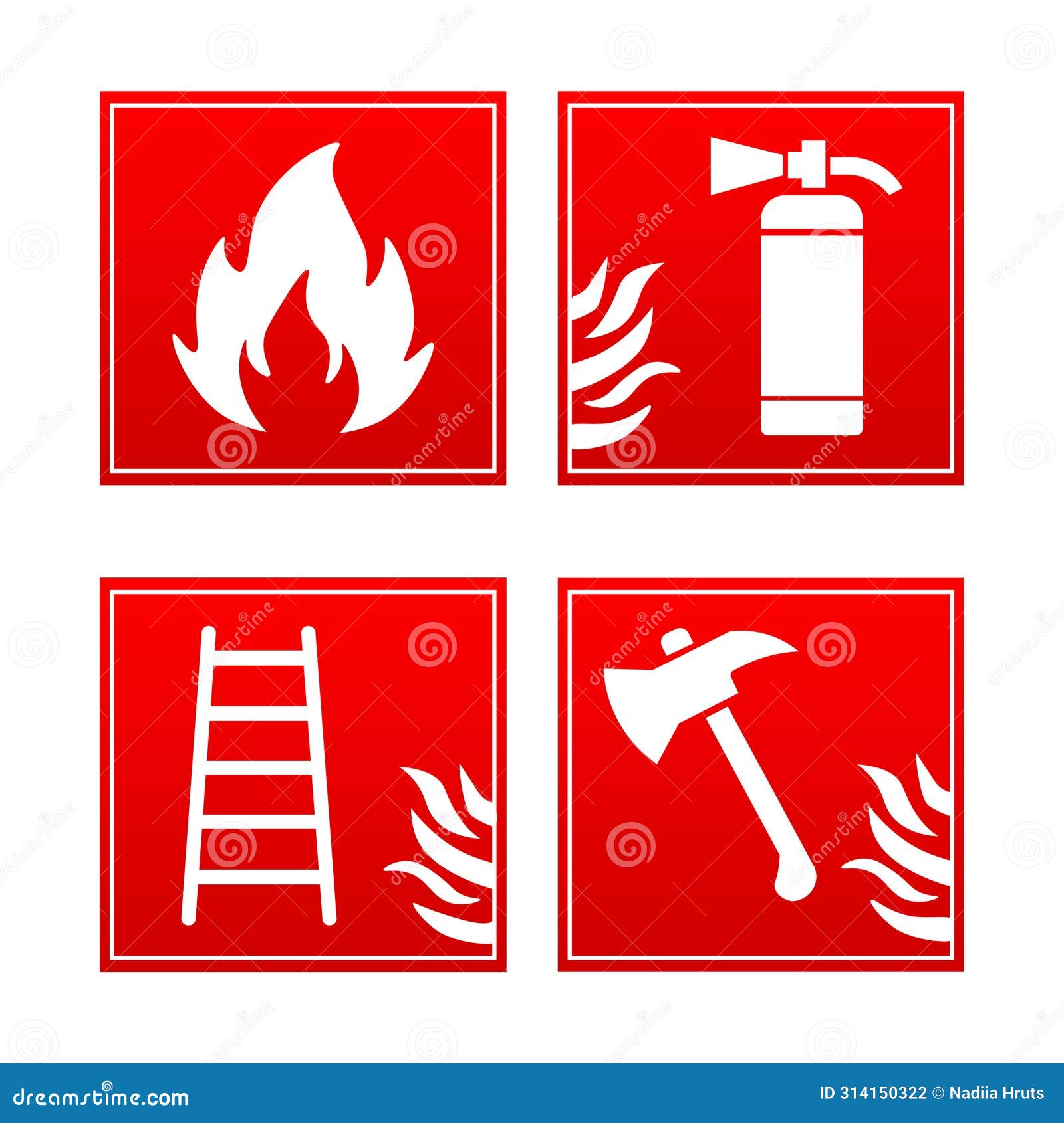 Fire Emergency Icons Set. Vector Illustration Stock Vector ...