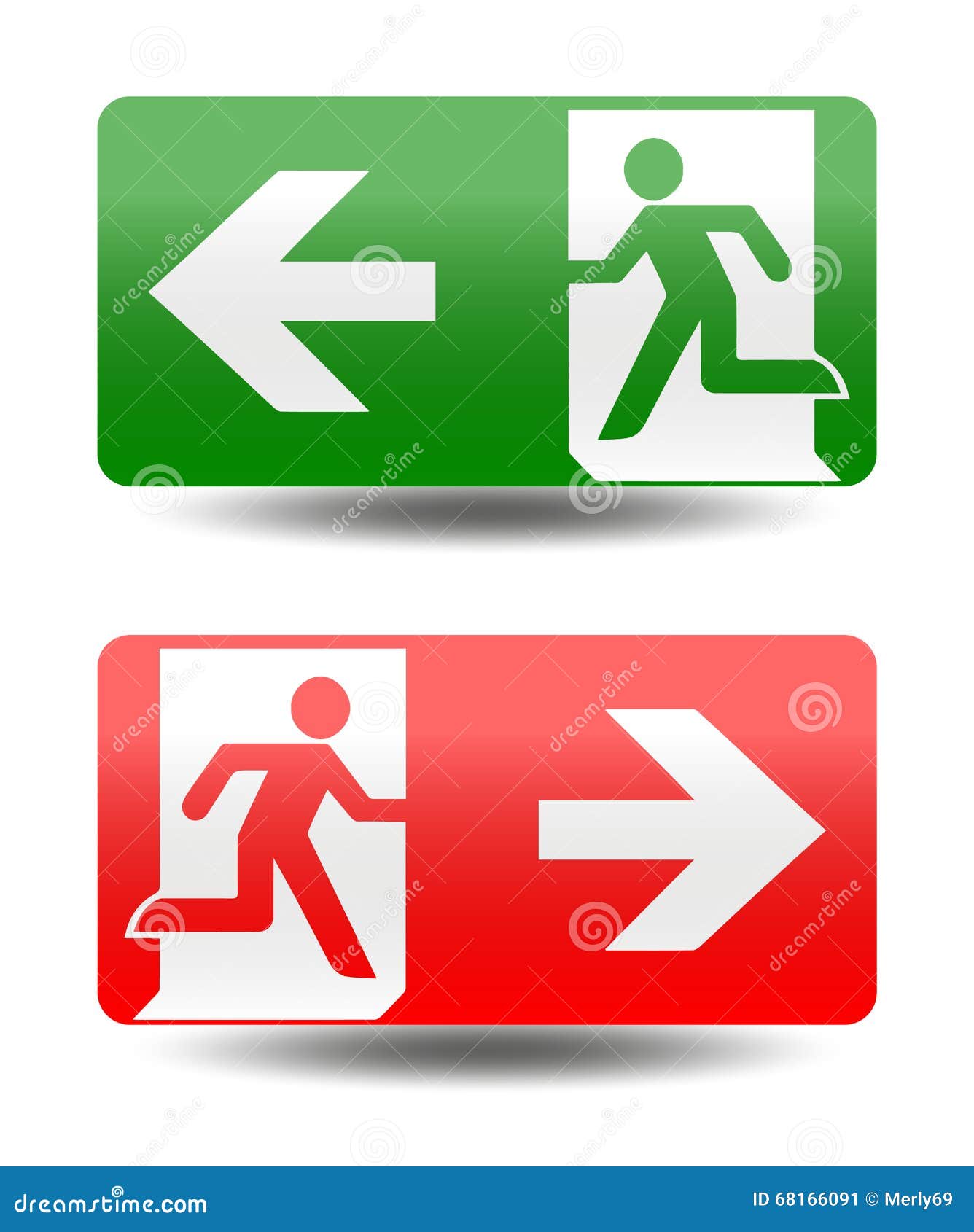 Fire Emergency Icons. Vector Illustration. Fire Exit. Stock ...