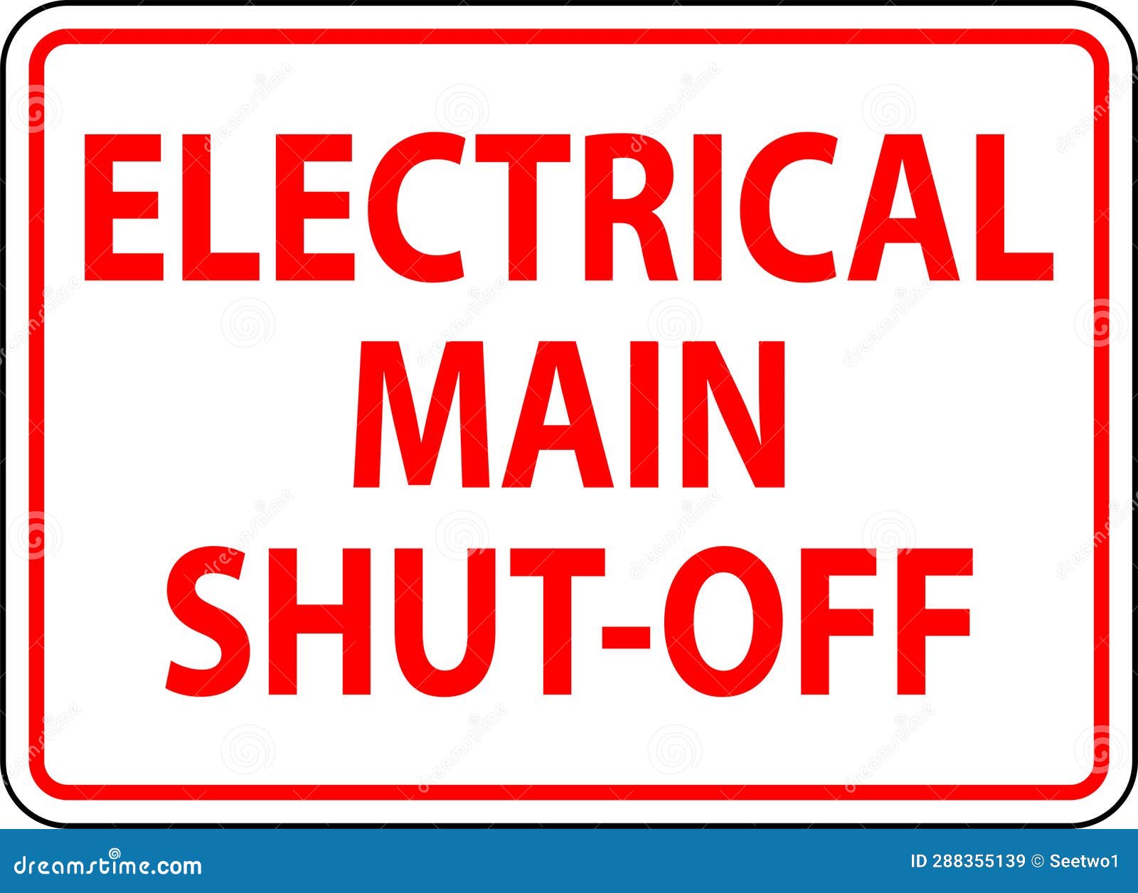 Fire and Emergency Sign Electrical Main Shut-Off Stock Illustration ...