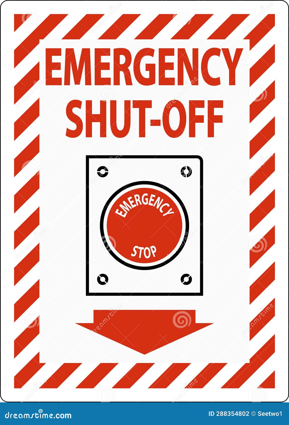 Fire and Emergency Sign Emergency Shut-off Stock Vector - Illustration ...