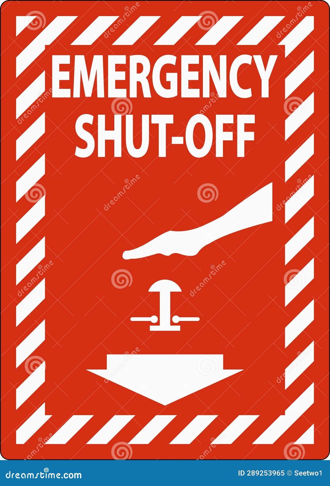 Fire and Emergency Sign Emergency Shut-off Switch Stock Vector ...