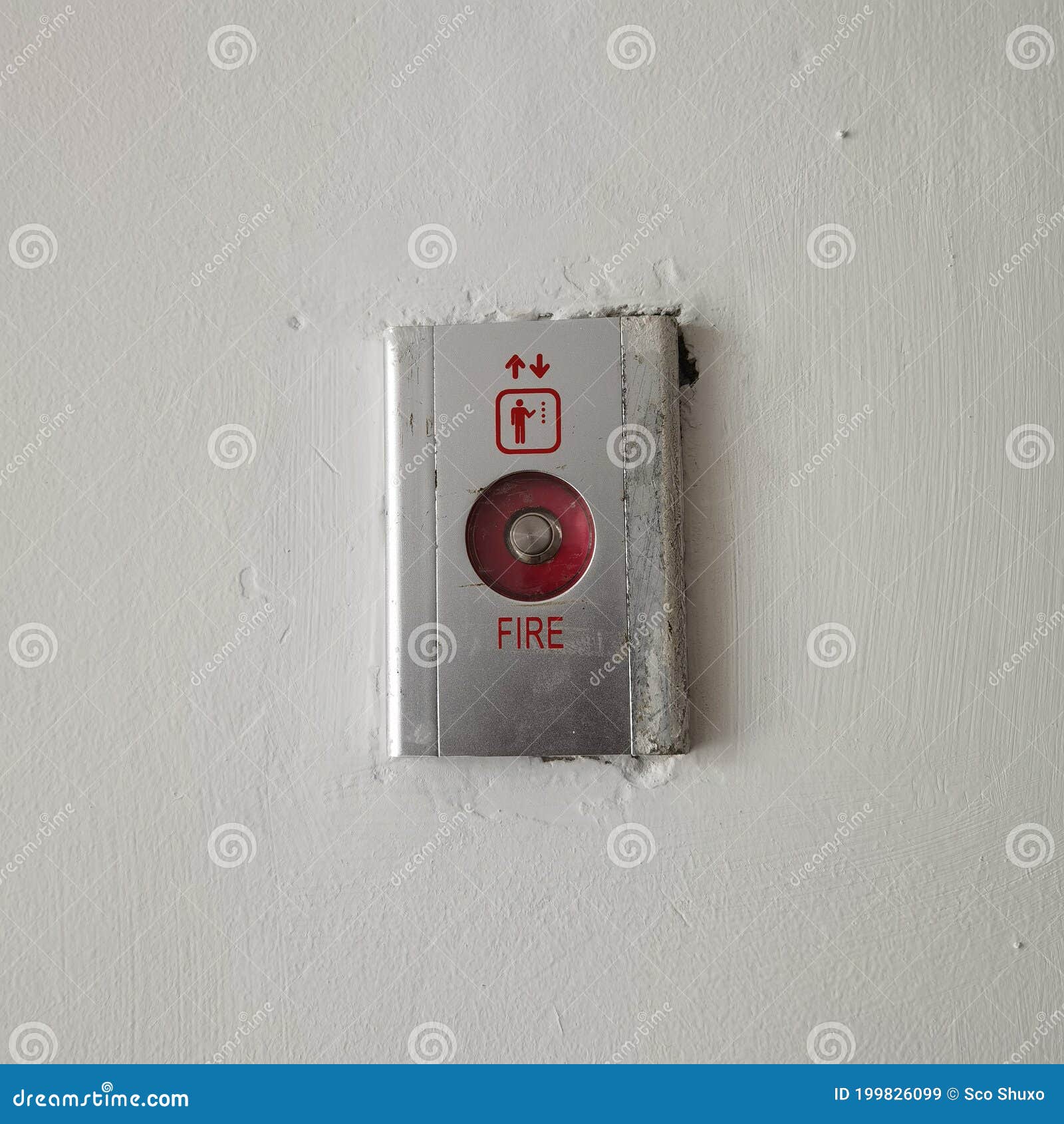 Fire emergency switch lift stock image. Image of circle - 199826099