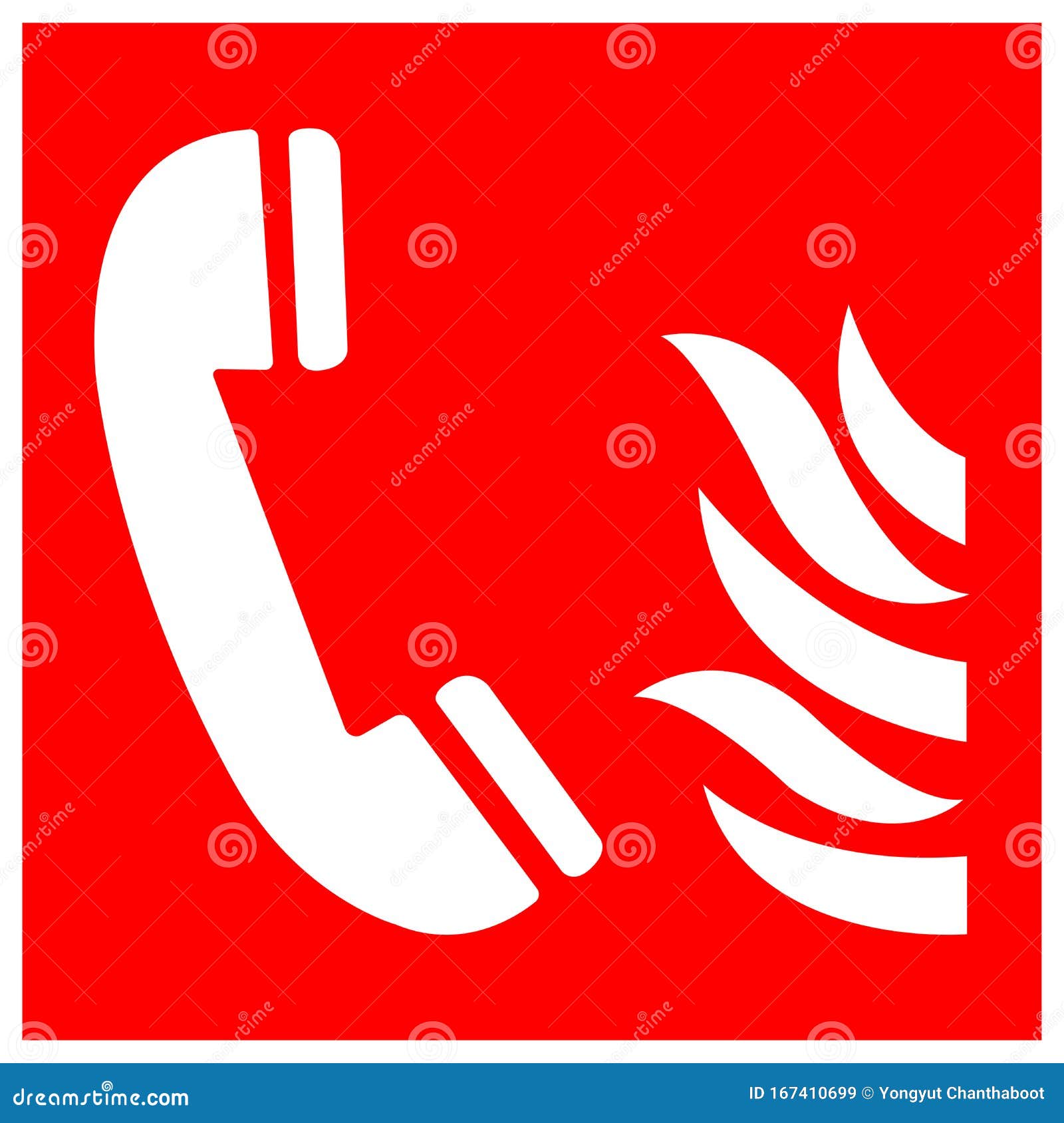 Fire Emergency Telephone Symbol Sign, Vector Illustration, Isolate on ...