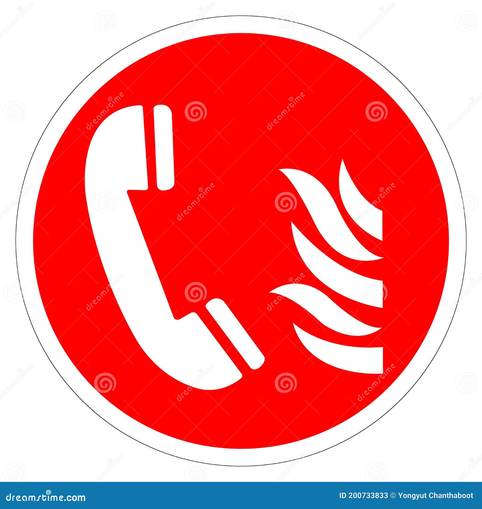 Fire Emergency Telephone Symbol Sign, Vector Illustration, Isolate on ...