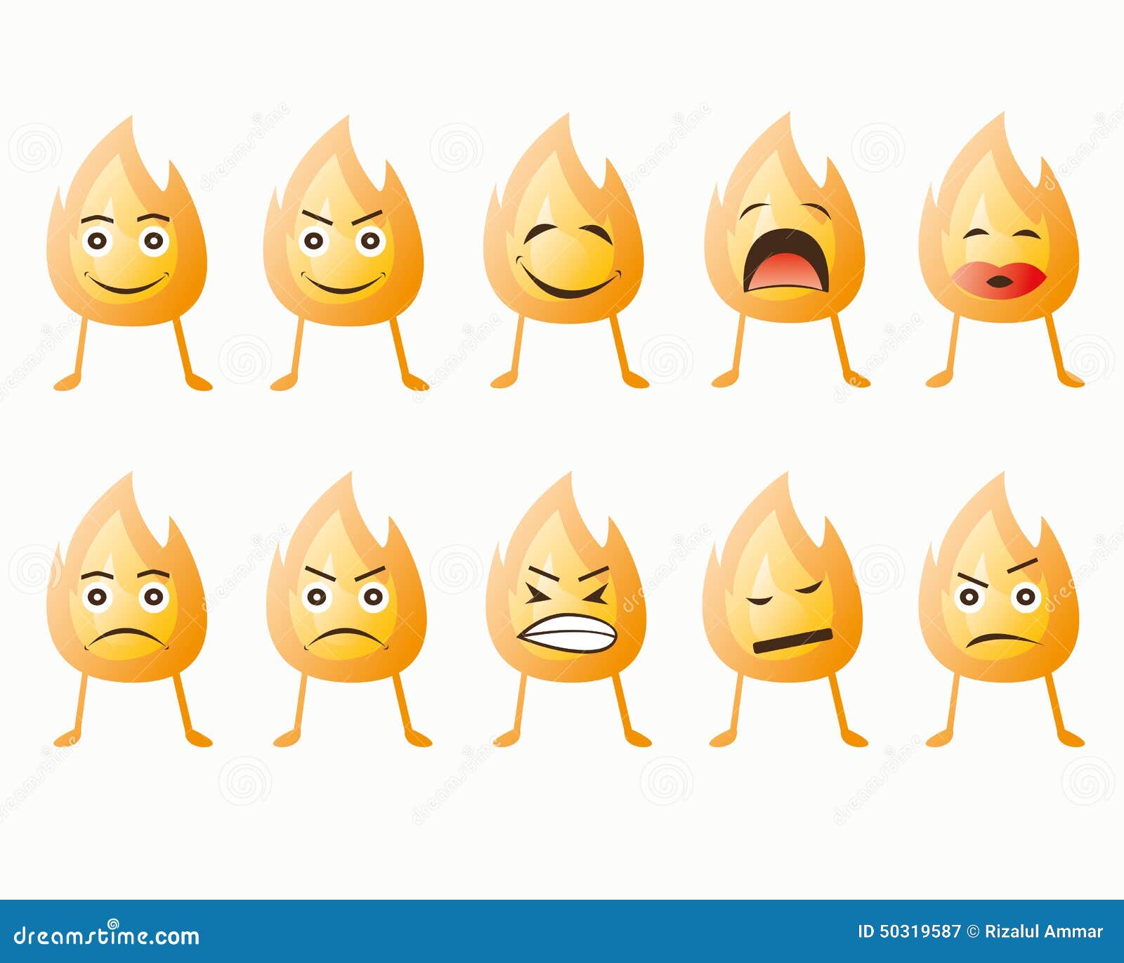 Fire Emoticon Cartoon Vector | CartoonDealer.com #50319587