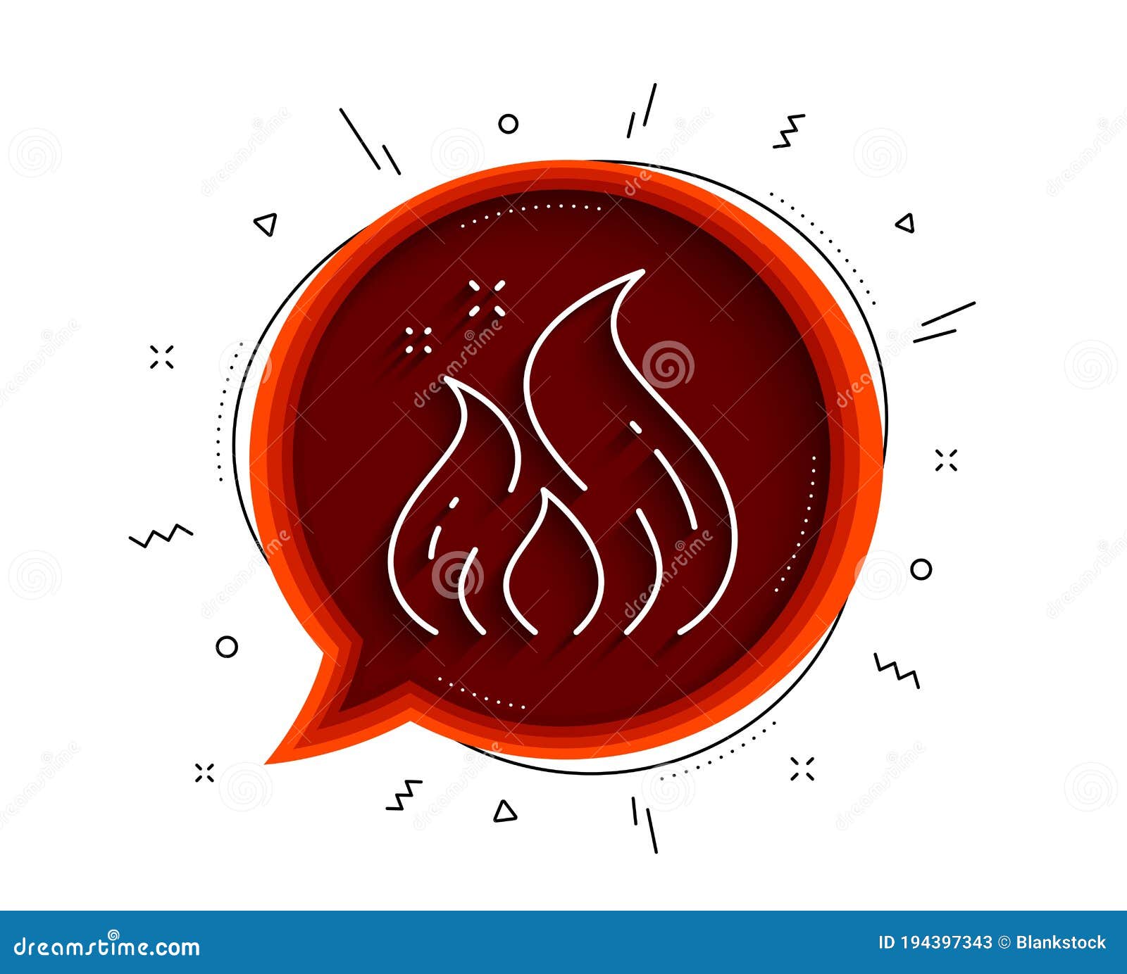 Fire Energy Line Icon. Flame Sign. Ecology Power. Vector Stock Vector ...