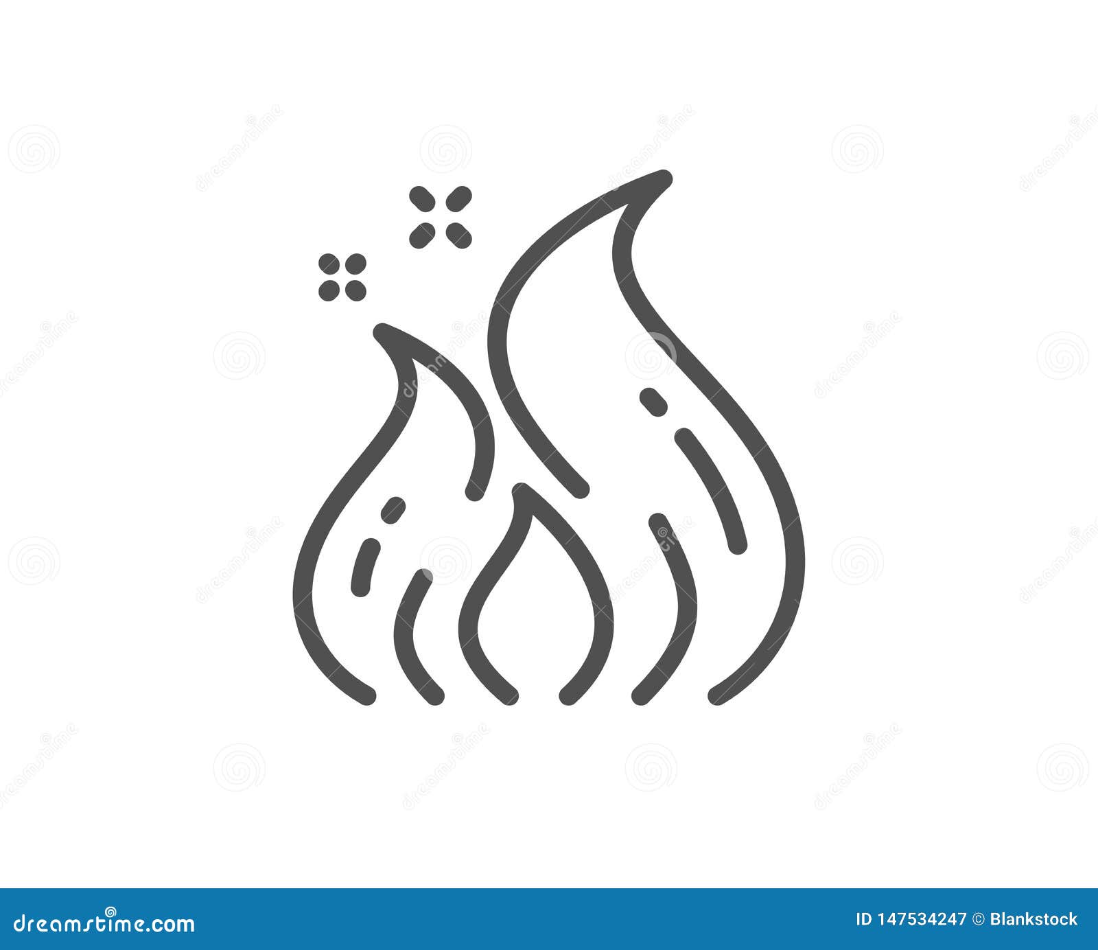 Fire Energy Line Icon. Flame Sign. Ecology Power. Vector Stock Vector ...
