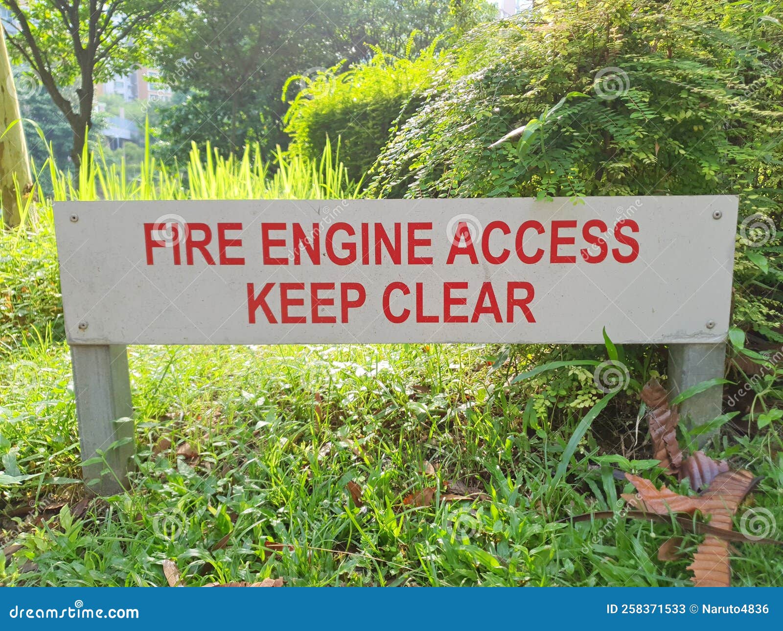 Fire Engine access signage stock image. Image of insurance - 258371533