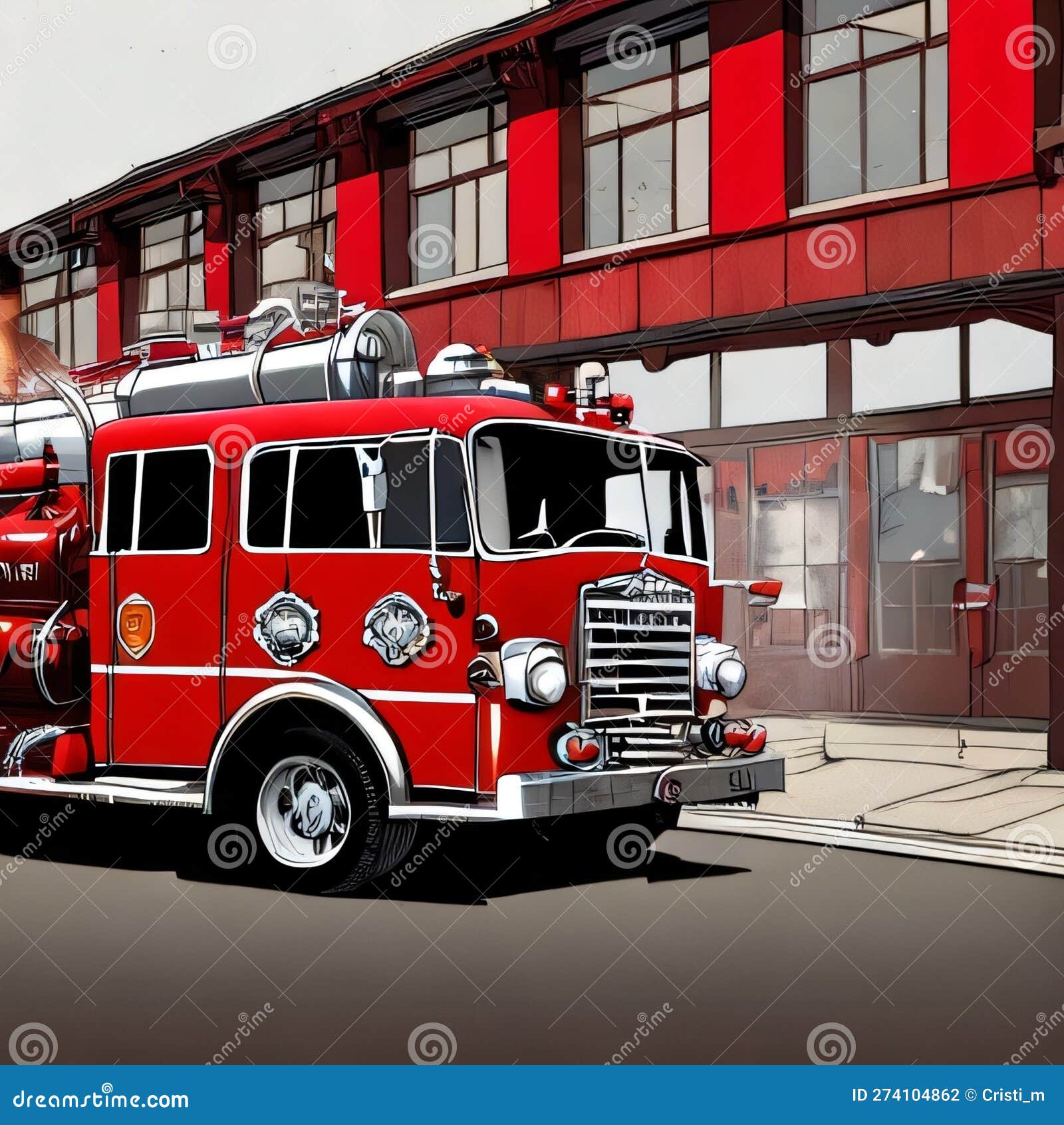 Fire Engine - AI Generated Image Stock Illustration - Illustration of ...