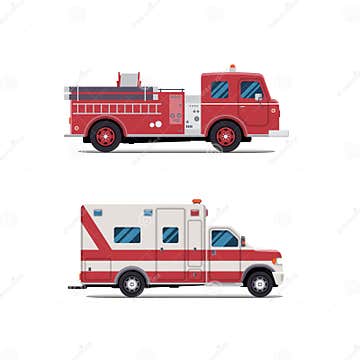 Fire Engine, Ambulance, Firetruck, Vector Stock Vector - Illustration ...