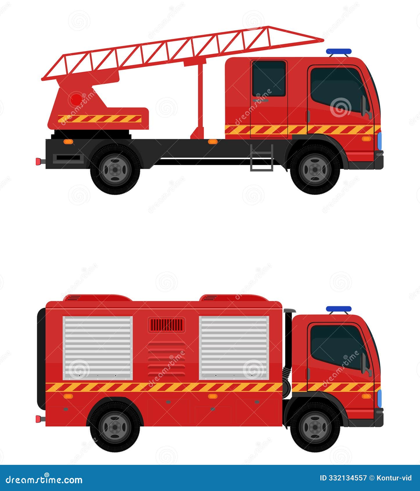 Fire Engine Automobile Car Vehicle Flat Style Vector Illustration Stock ...