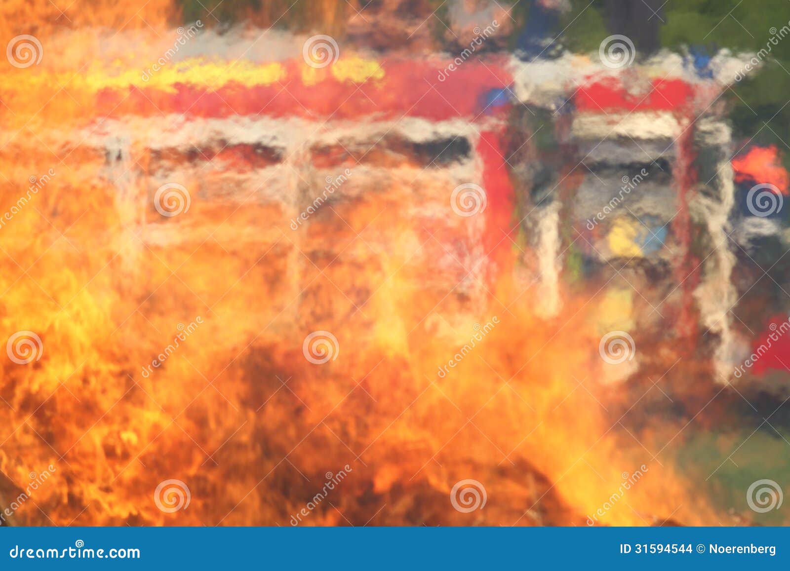 Fire Engine Behind a Fire Wall Stock Photo - Image of fire, escape ...