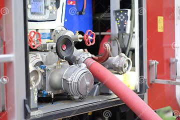 Fire engine compartment stock photo. Image of water - 102163294