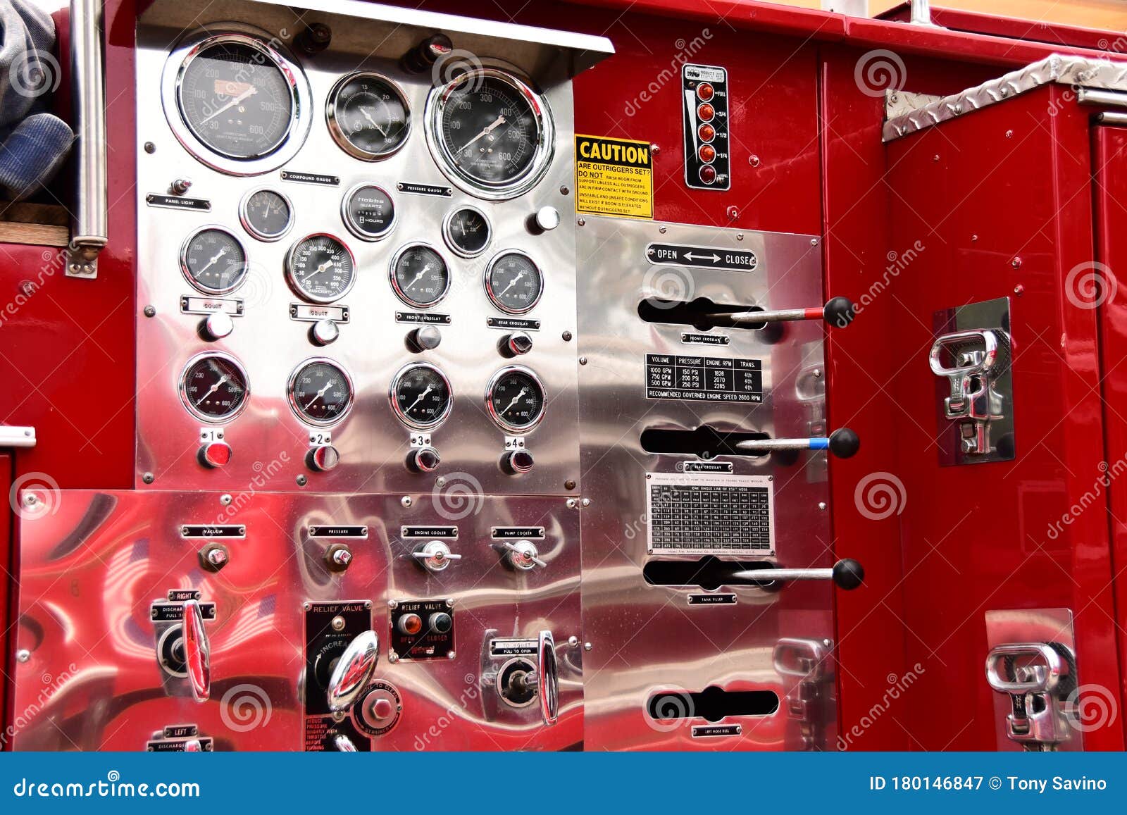 Fire Engine Control Panel for Pumps and Pressures Editorial Photography ...
