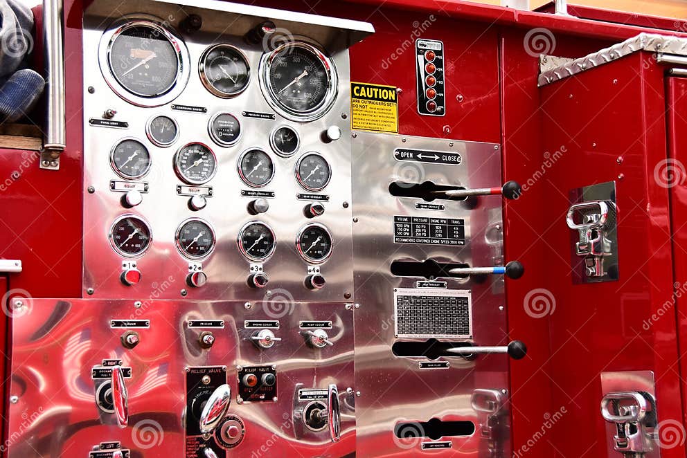 Fire Engine Control Panel for Pumps and Pressures Editorial Photography ...