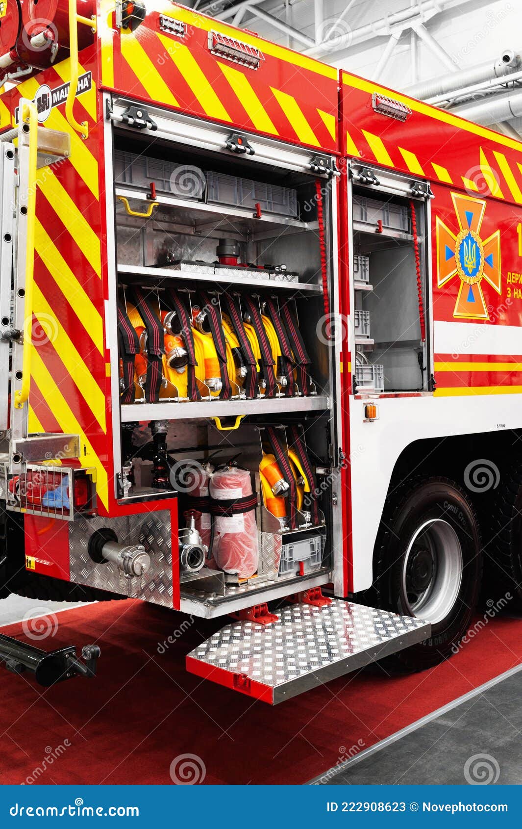 Fire Engine. Devices in a Fire Engine on Display at the International ...