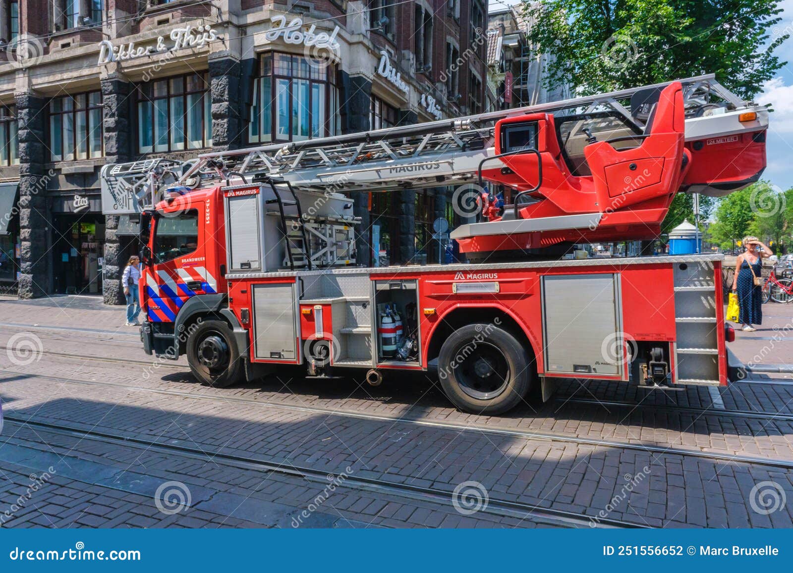 Fire Engine Driving in Amsterdam Editorial Photography - Image of dutch ...