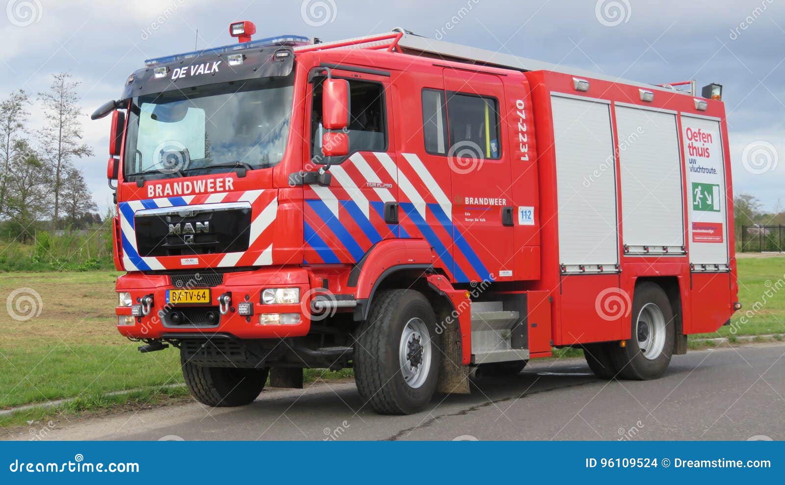 Fire Engine of the Dutch Fire Brigade Editorial Stock Image - Image of ...