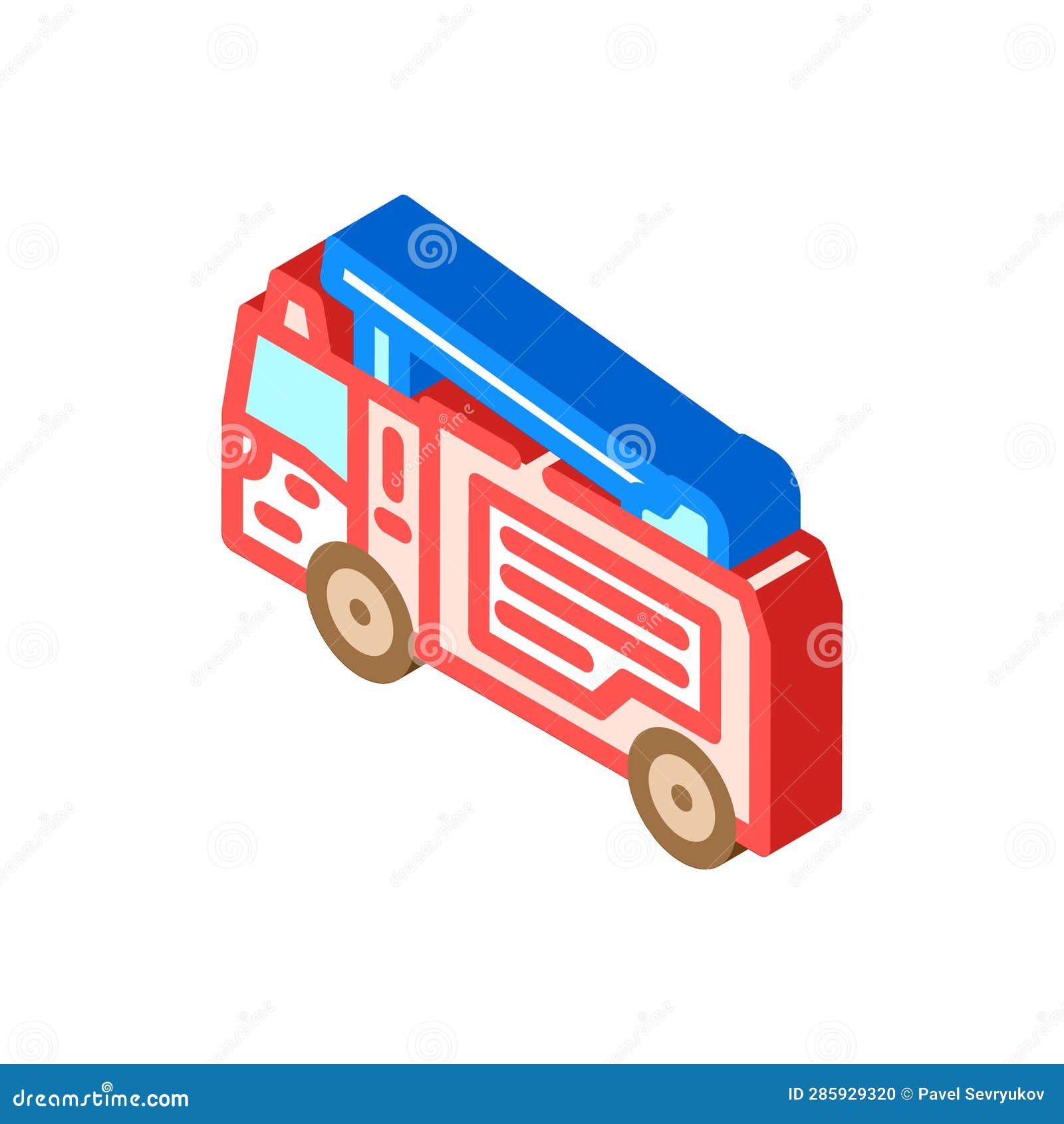 Fire Engine Emergency Isometric Icon Vector Illustration Stock ...