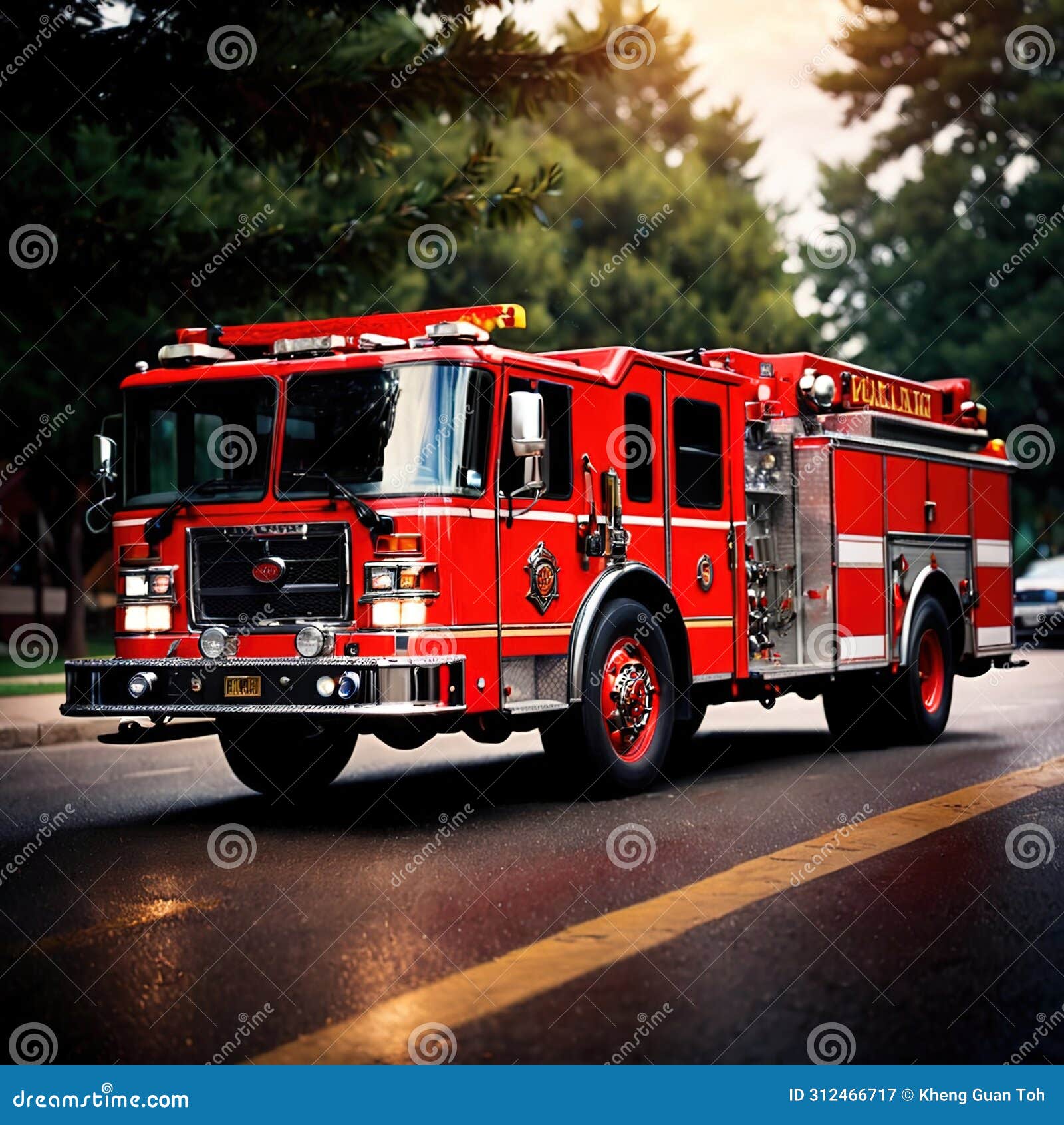 Fire Engine, Emergency Response Vehicle for Fire Fighting Stock ...