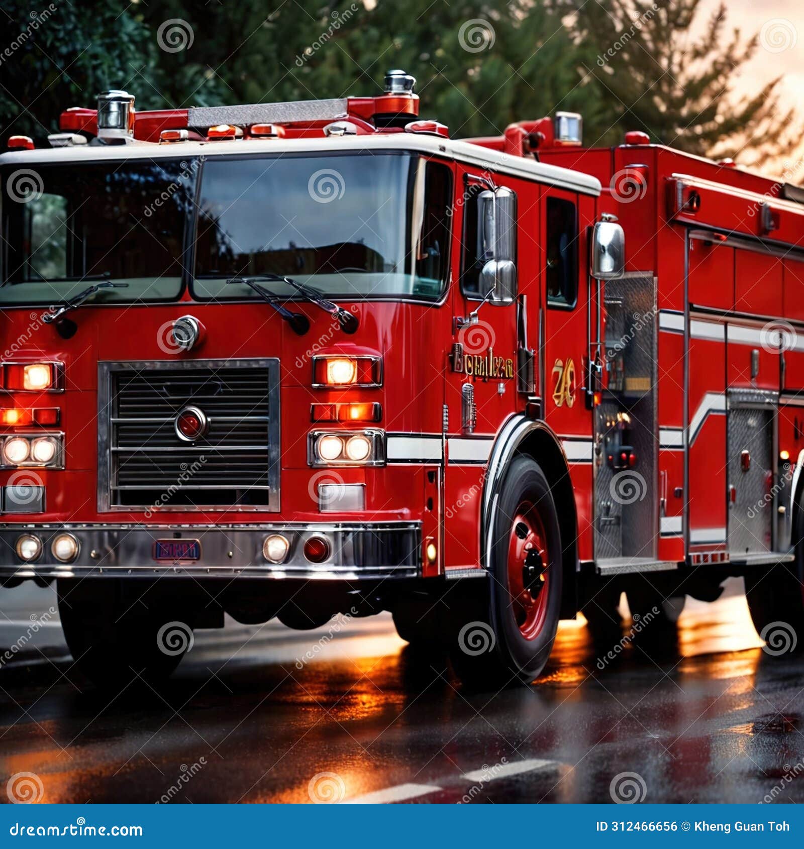 Fire Engine, Emergency Response Vehicle for Fire Fighting Stock ...