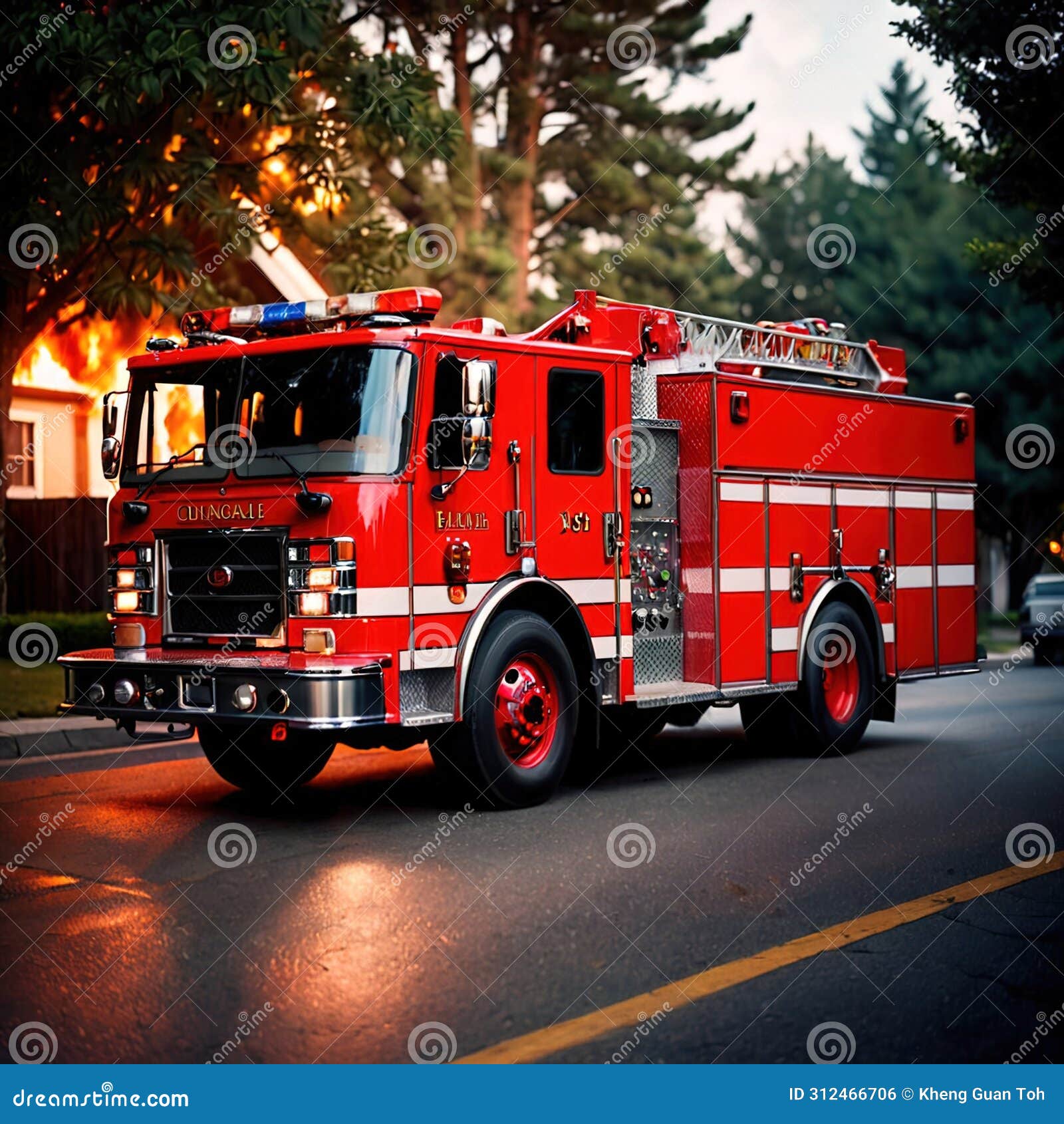 Fire Engine, Emergency Response Vehicle for Fire Fighting Stock ...
