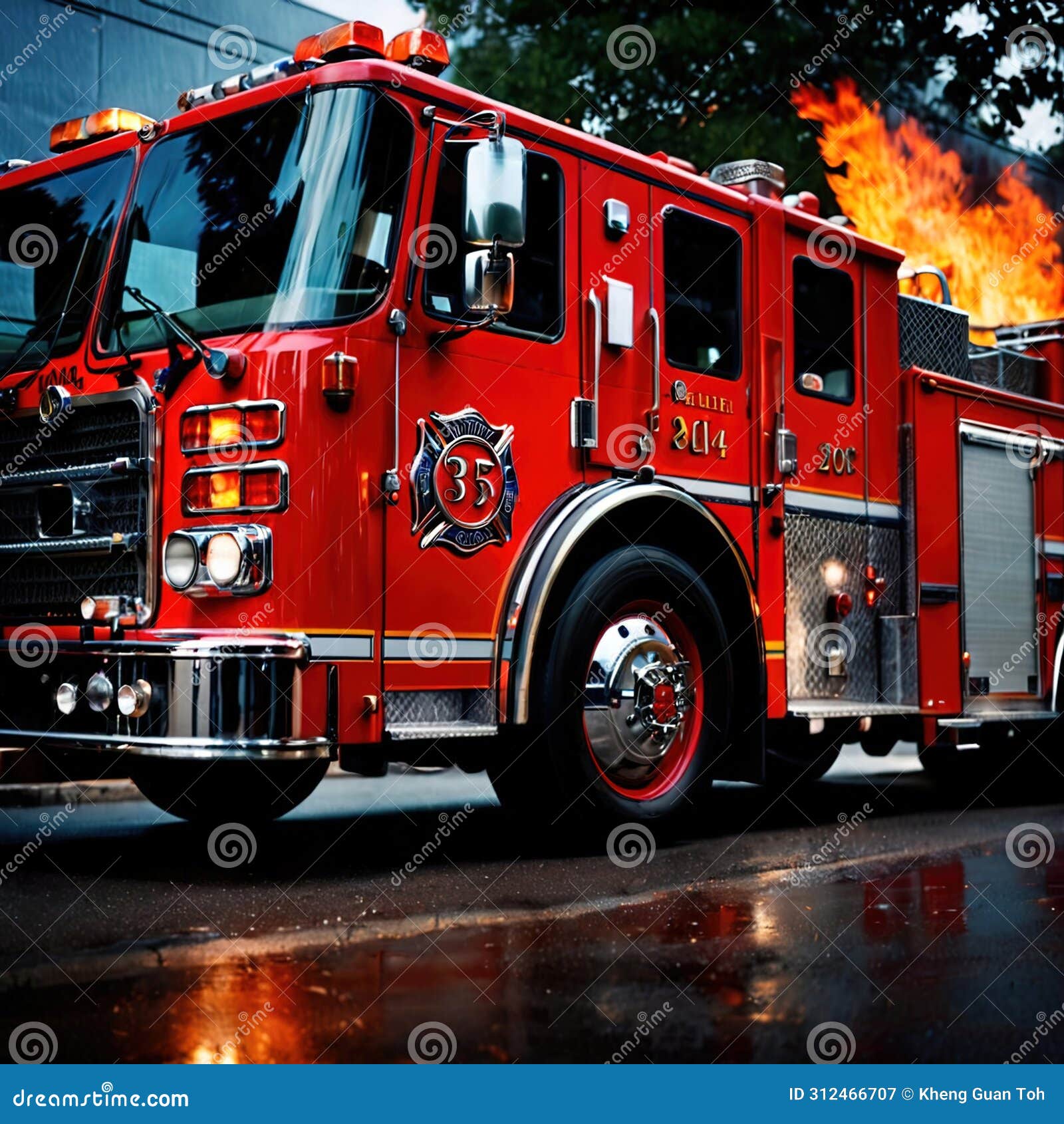 Fire Engine, Emergency Response Vehicle for Fire Fighting Stock ...