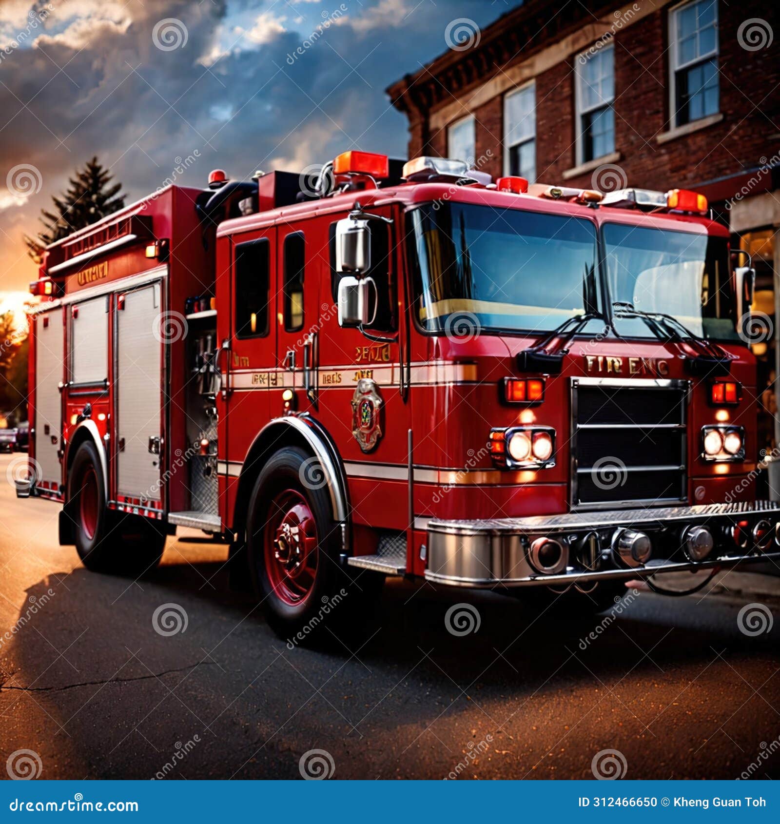 Fire Engine, Emergency Response Vehicle for Fire Fighting Stock ...