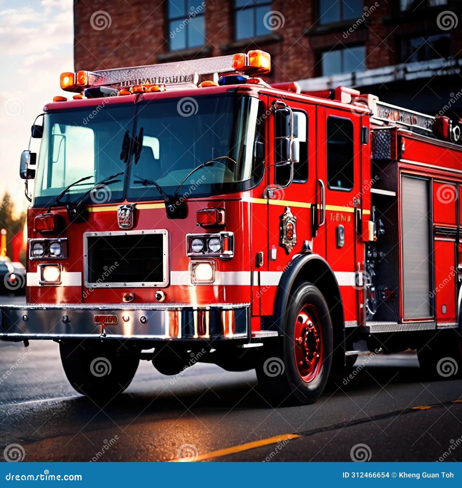 Fire Engine, Emergency Response Vehicle for Fire Fighting Stock ...