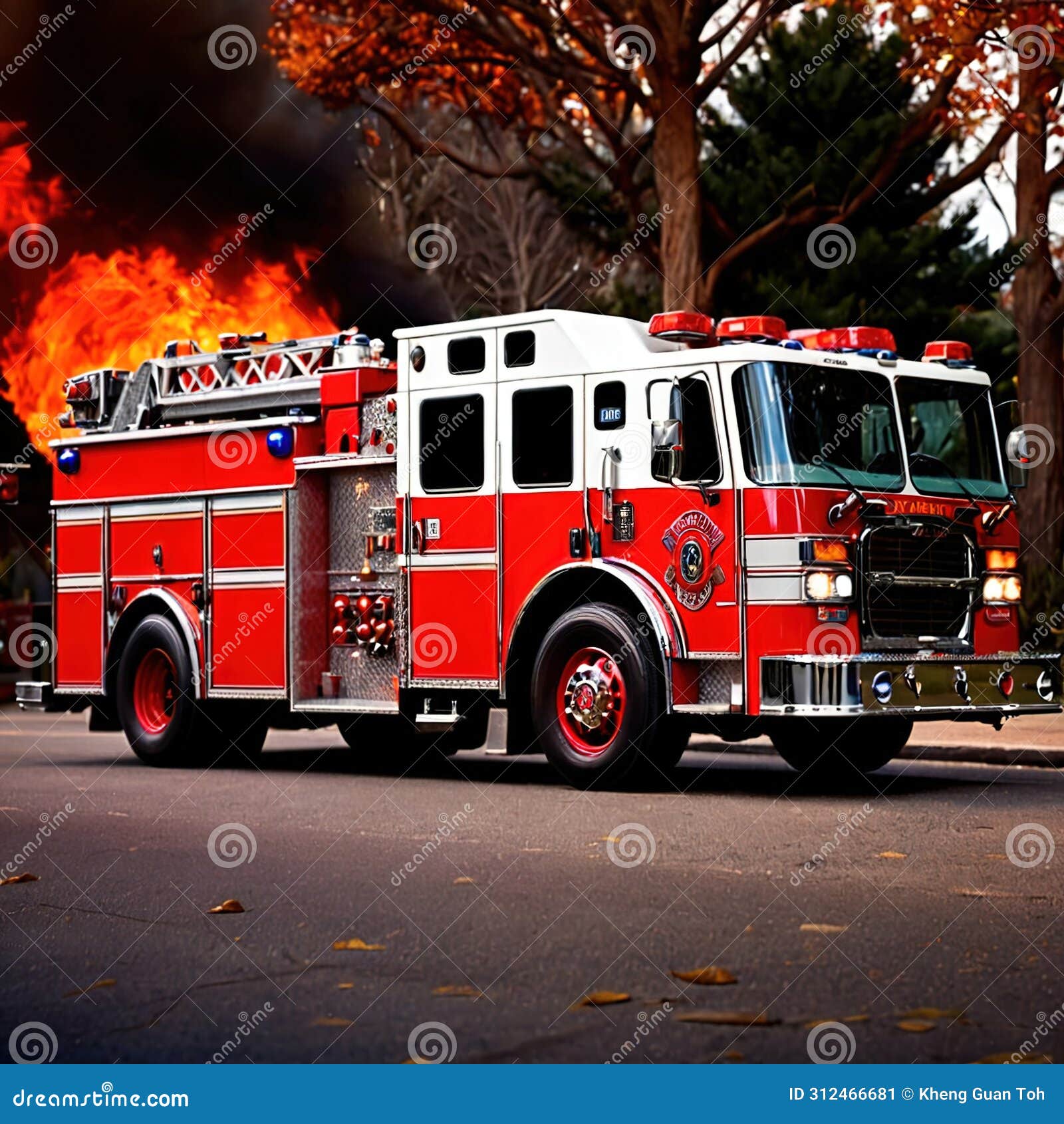 Fire Engine, Emergency Response Vehicle for Fire Fighting Stock ...
